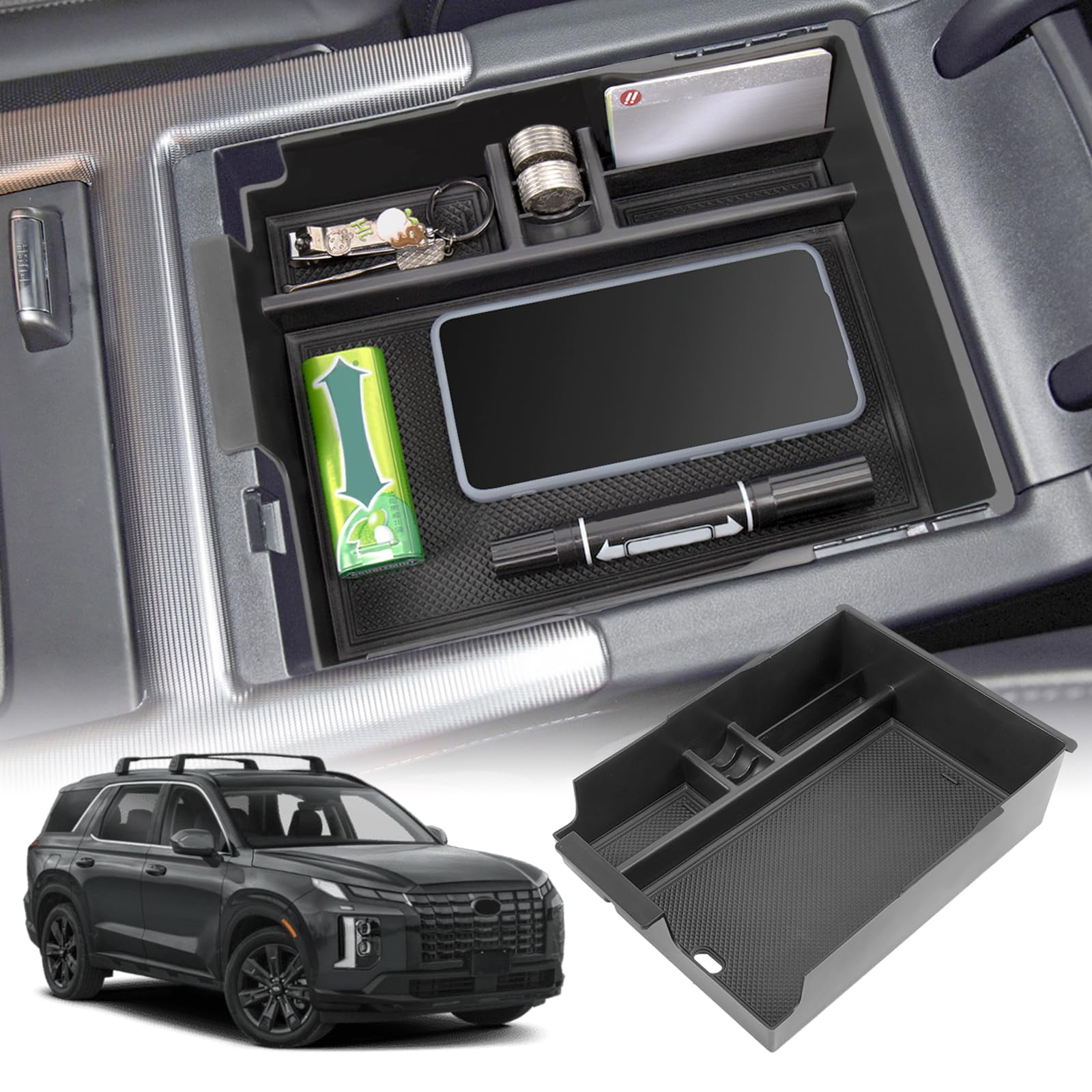 Neepiar Center Console Organizer Tray Compatible with Hyundai Palisade ...