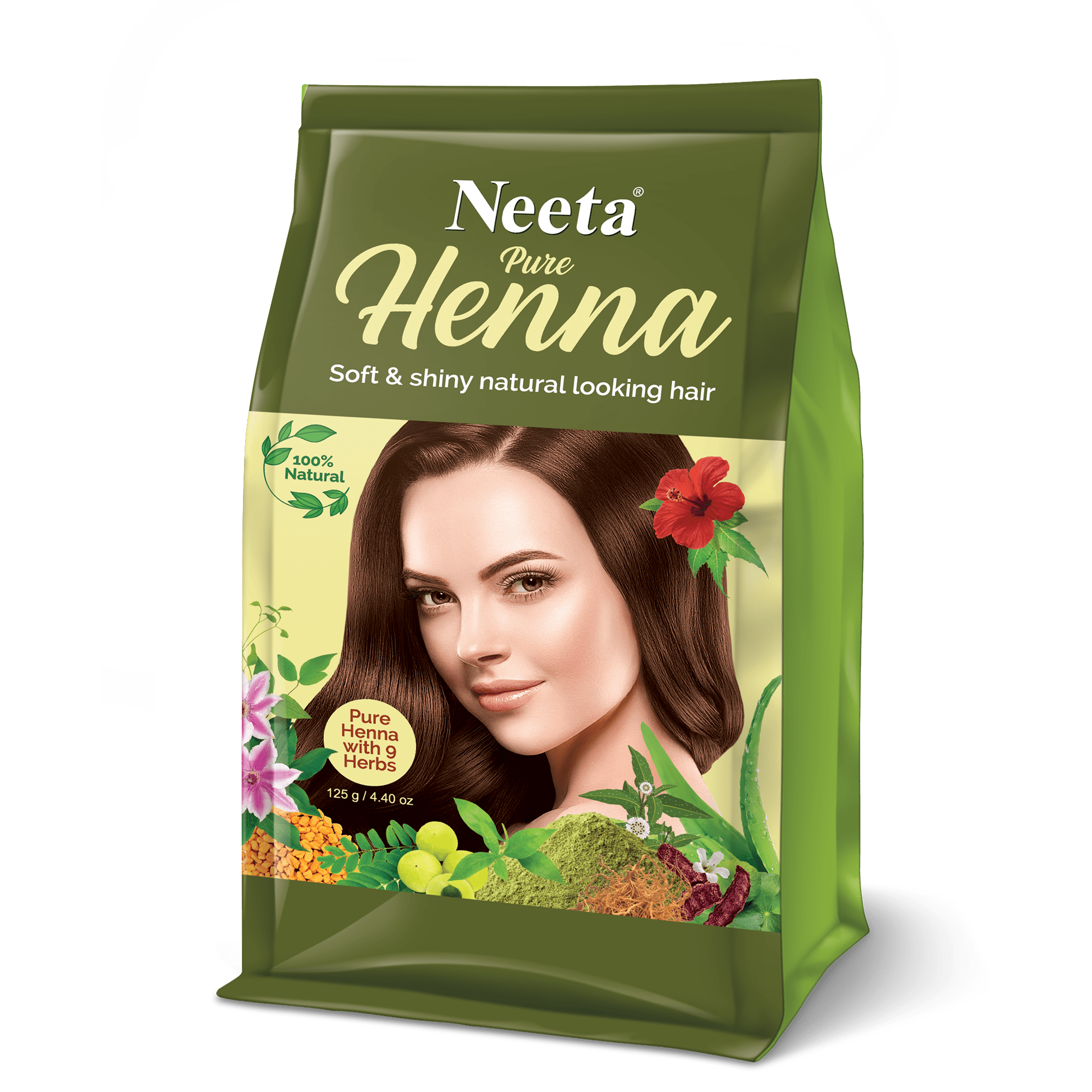 Neeta 100% Natural Pure Henna with 9 Herbs for hair, Chemical Free Dye ...