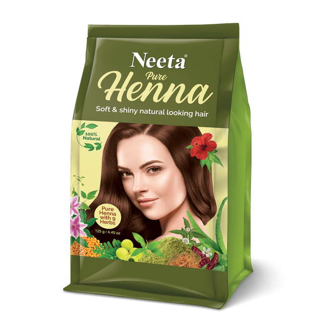 Neeta 100% Natural Pure Henna with 9 Herbs for hair, Chemical Free Dye ...