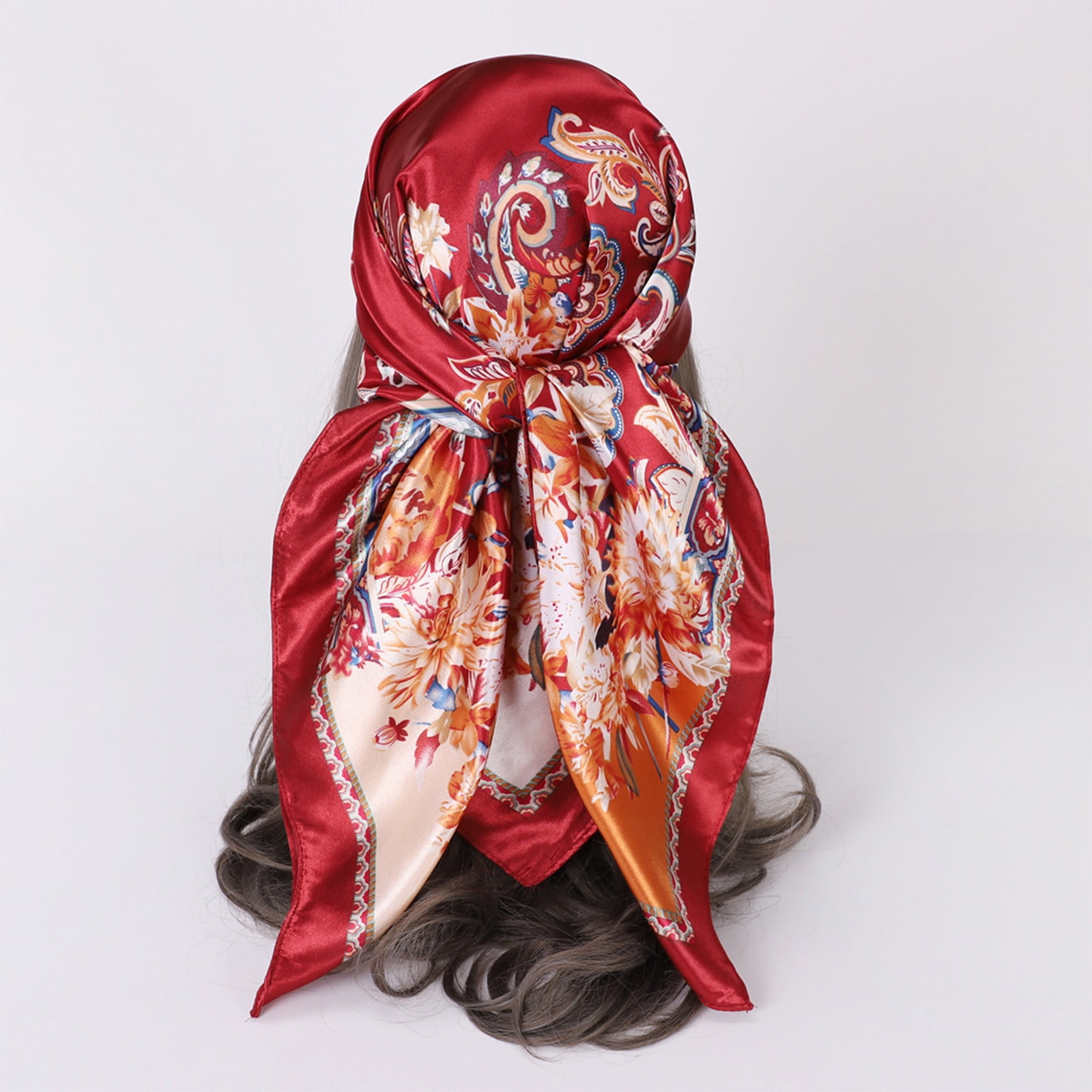 Neewe Satin Square Head Scarves Silk Like Neck Scarf Hair Sleeping ...