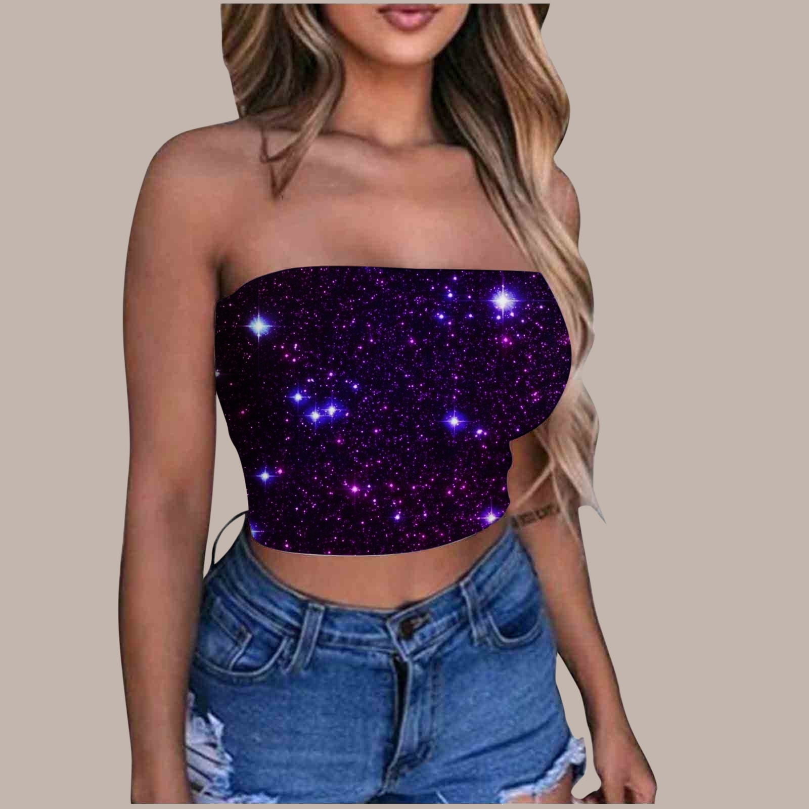 Neewe Tube Tops for Women Going Out Casual Tank Bandeau Crop Strapless ...