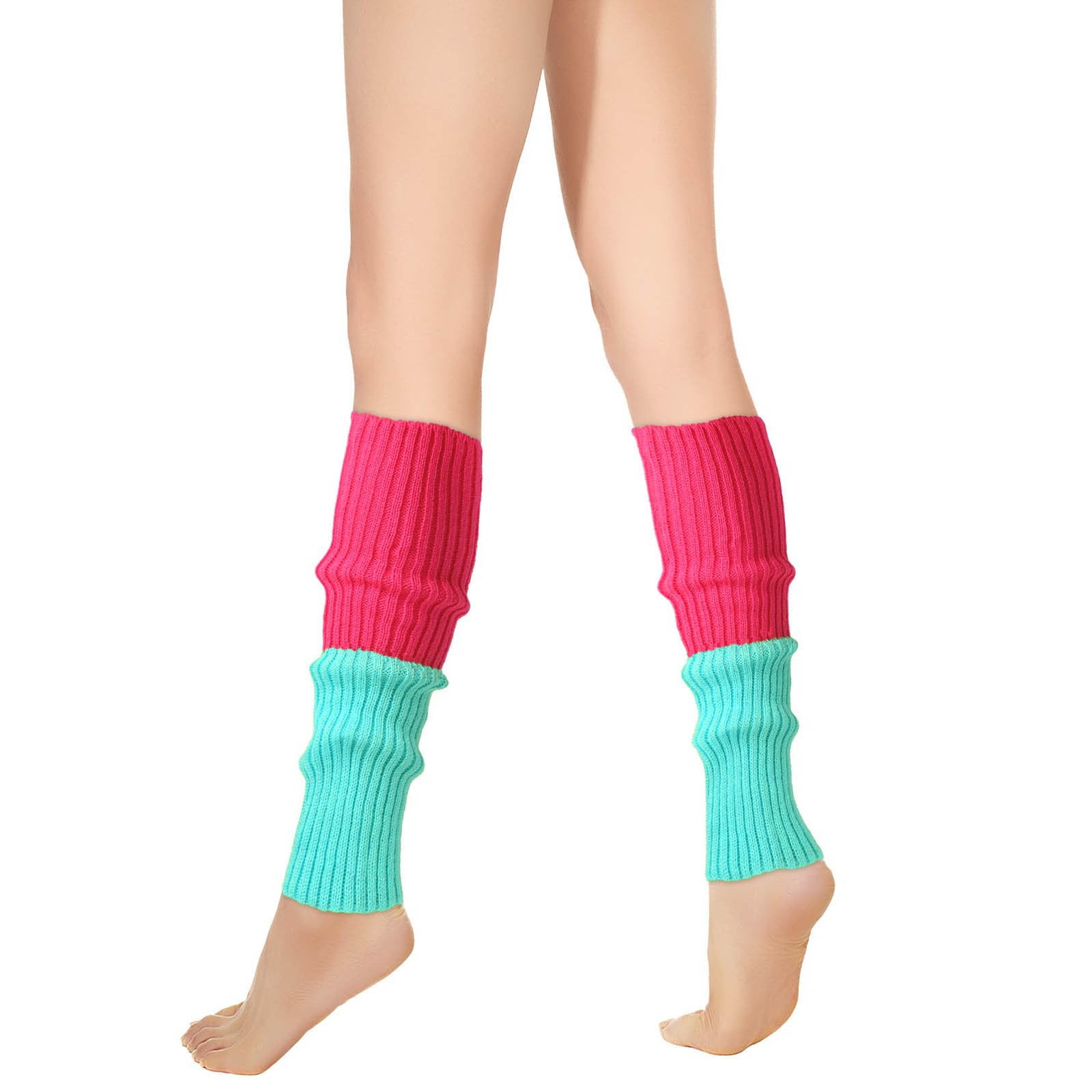 Neewe Women 80s-90s Retro Solid Color Warm Yoga Sports Long Socks ...