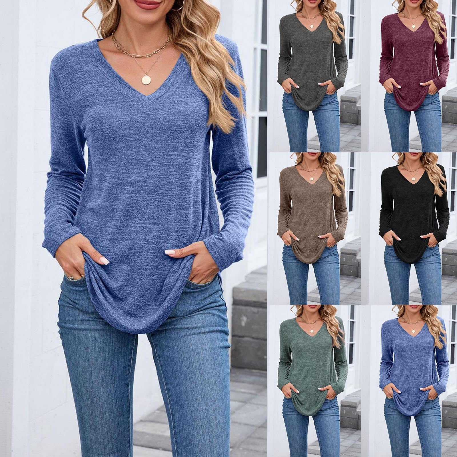 Neewe Womens Fashion Casual Blouses Dressy Casual Business Tops Long ...
