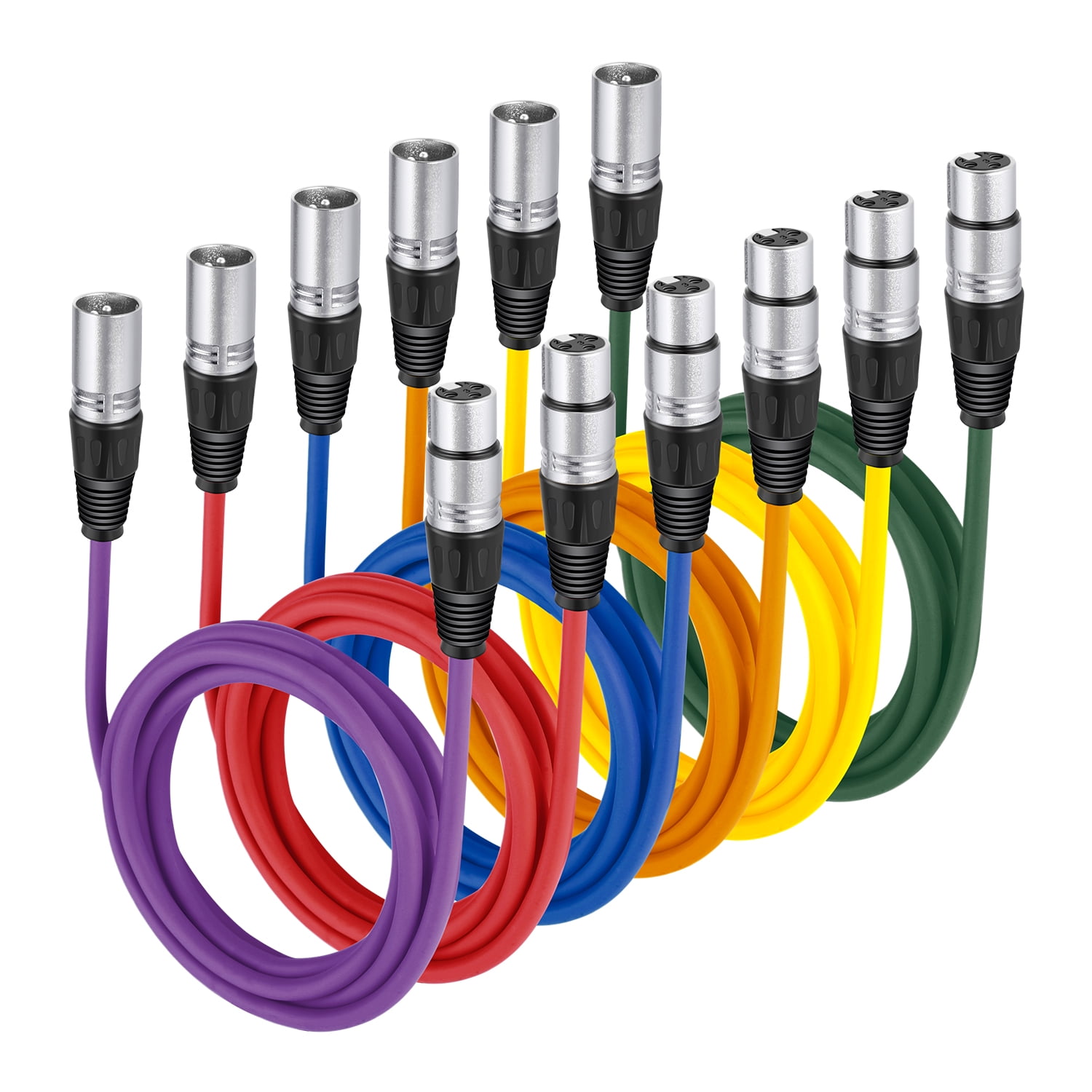 Neewer 6-Pack 1 meter Audio Cable Cords, XLR Male to XLR Female ...