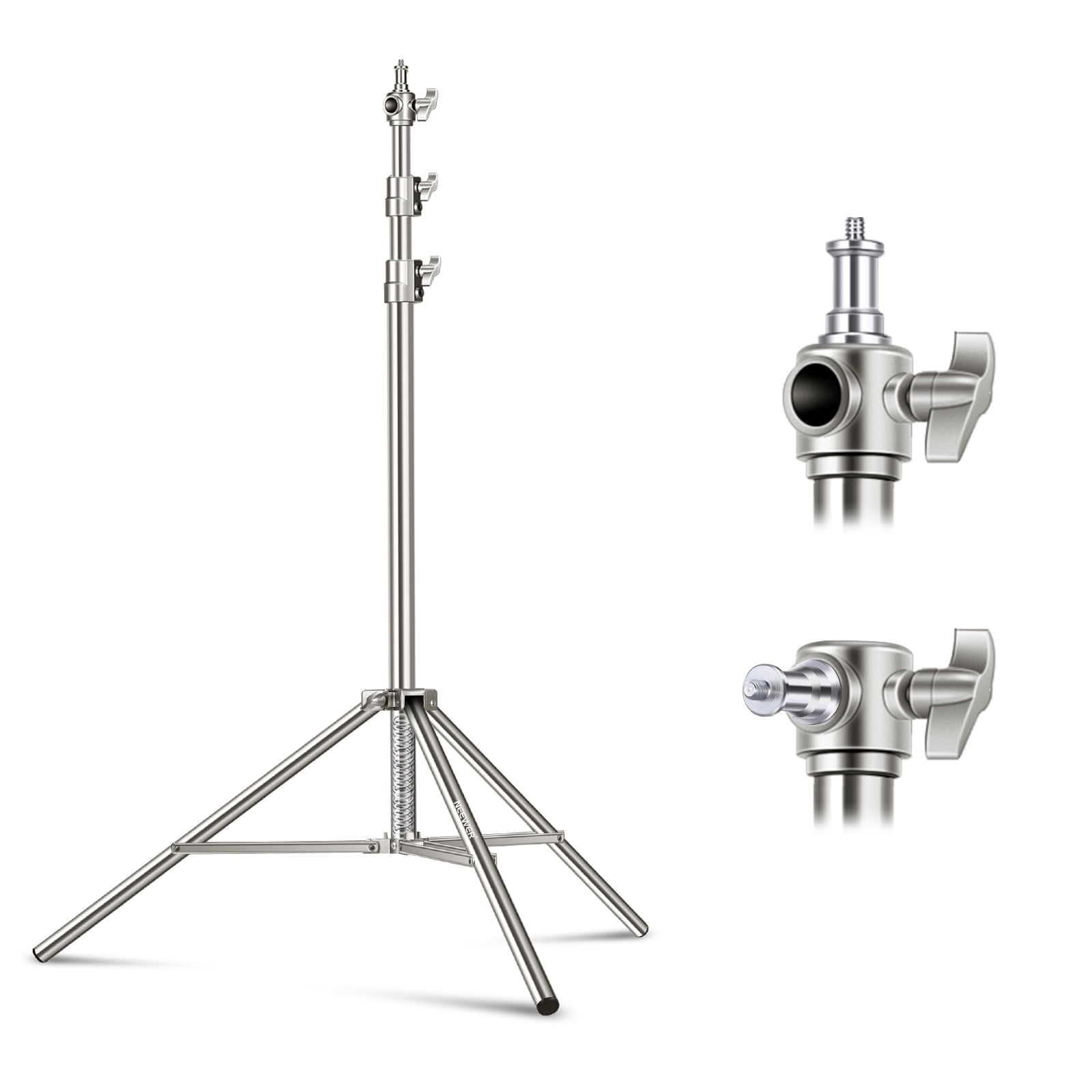 NEEWER 7.2ft Heavy Duty Light Stand - Stainless Steel, Spring Cushioned ...