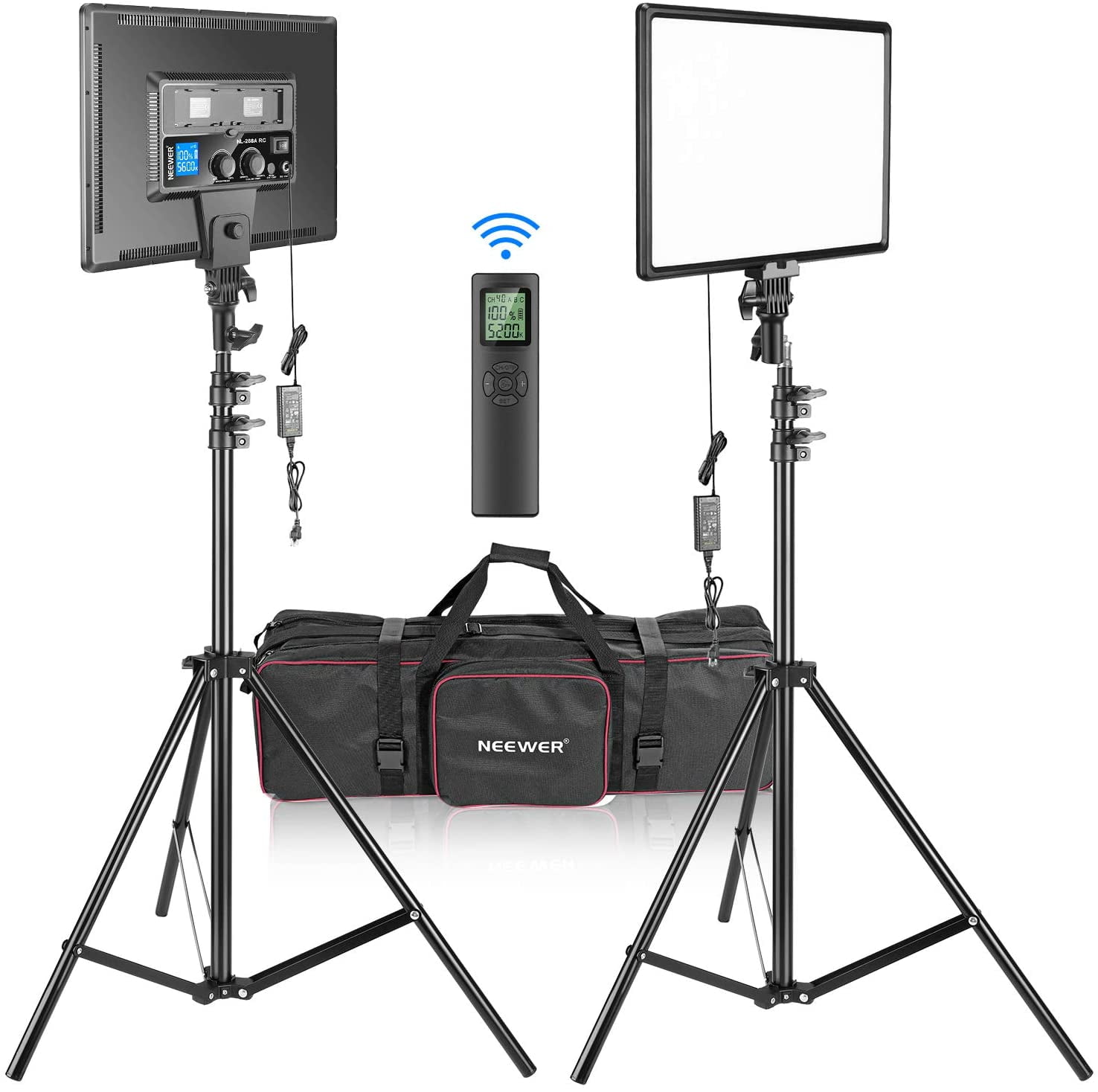 Neewer 90W LED Video Lighting with 2.4G Wireless Remote Kit:2-Pack ...