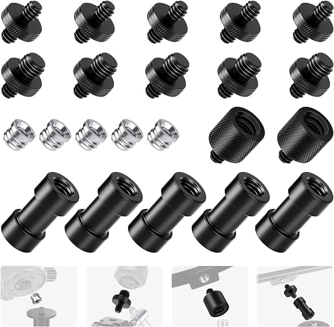 Neewer Camera Screw Adapter, 22 Pieces 1/4” to 1/4” and 1/4” to 3/8 ...