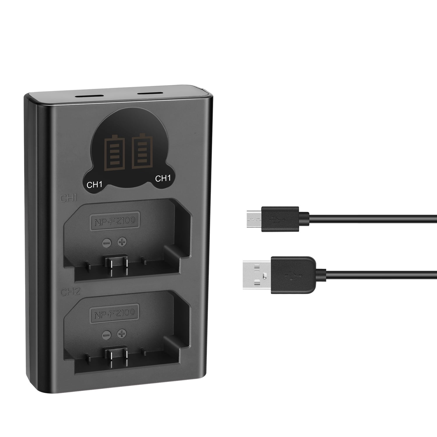 Neewer Dual USB Charger for Sony NP-FZ100 Battery， Compatible with Sony ZV-E1， FX3， FX30， A1， A9 ...