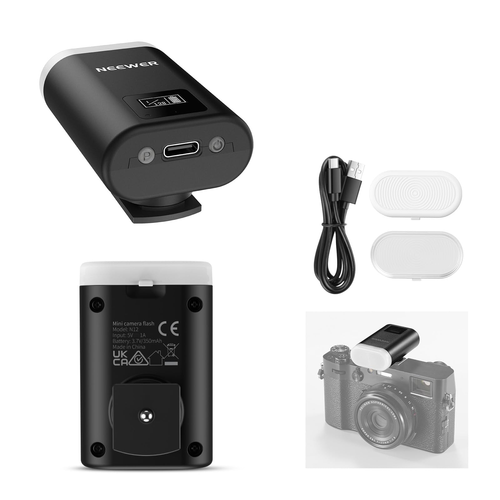 Neewer N12 Mini Camera Flash With LCD Display, 5600K Fill Light ...