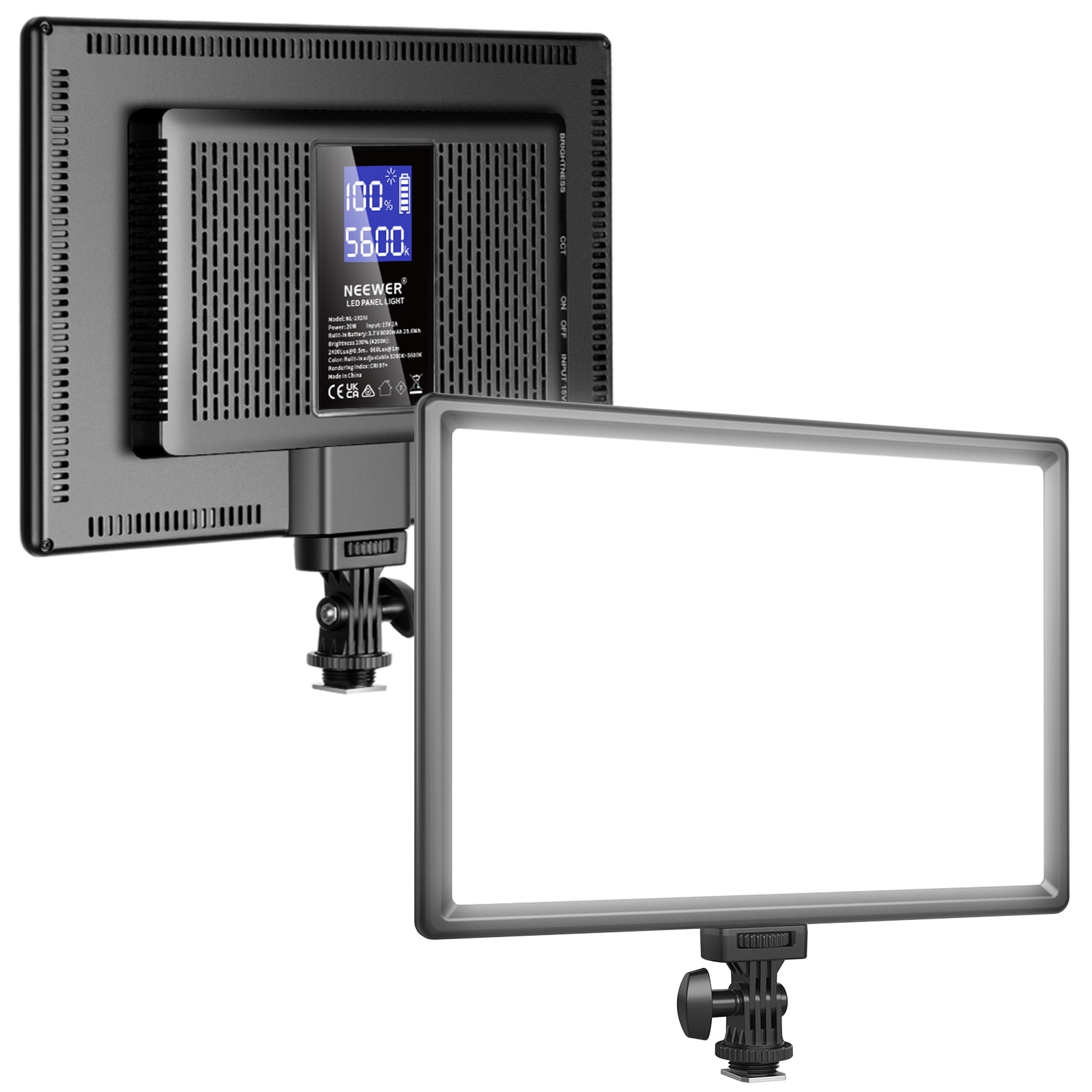 Neewer NL-192AI 20W LED Panel - 3200-5600K, CRI97+, 8000mAh, Ultra Thin ...