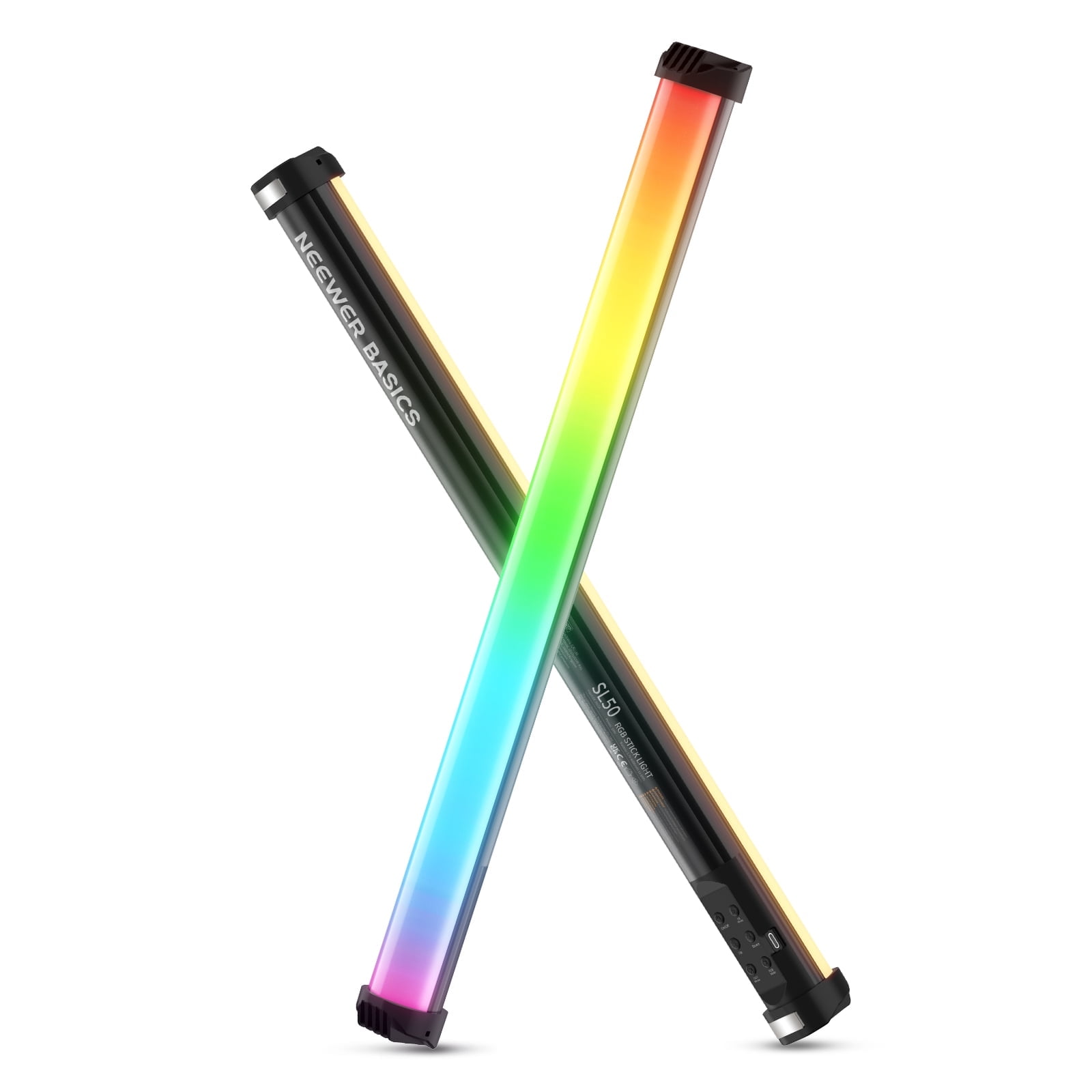 Neewer SL50 21" RGB Light Wand - 2700K-6500K CRI95, 51 Modes, Magnetic ...
