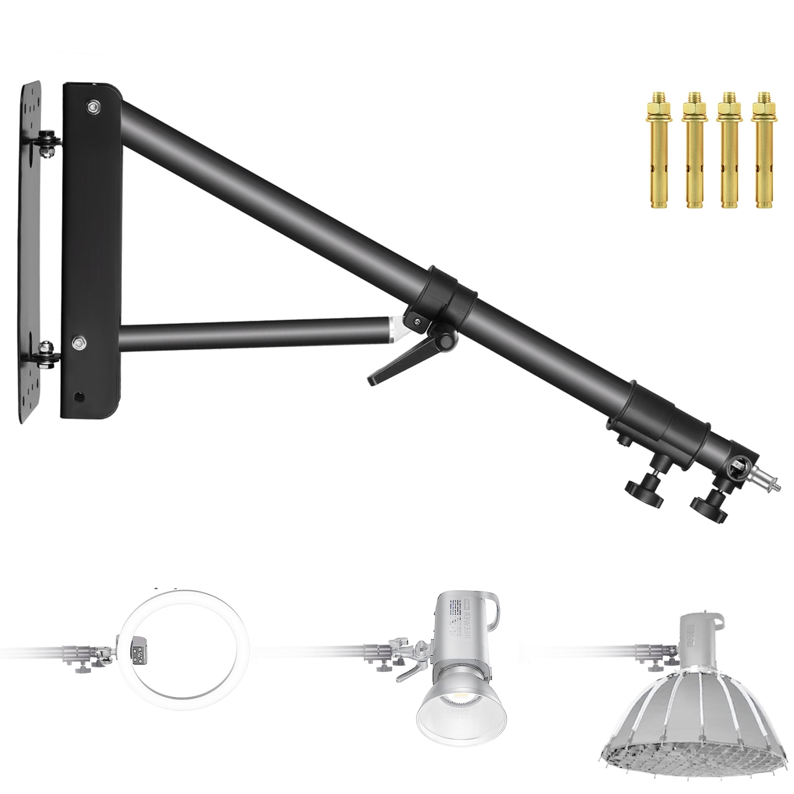 Neewer Triangle Wall Mounting Boom Arm for Photography Studio Video ...