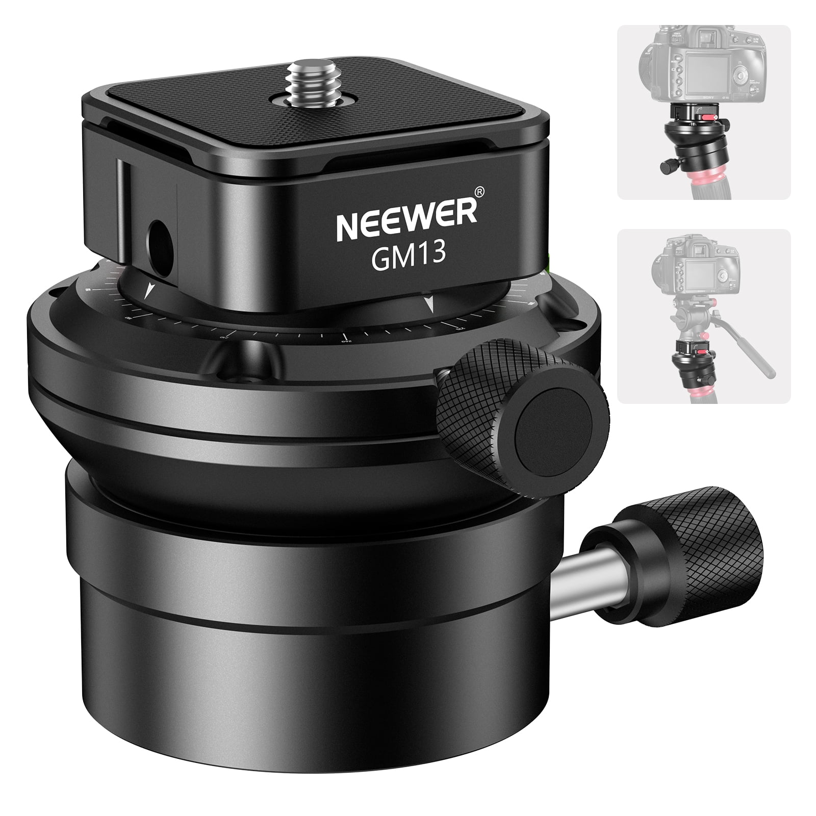 Neewer Tripod Leveling Base (Φ55mm) Aluminum with 1/4" Quick Release ...