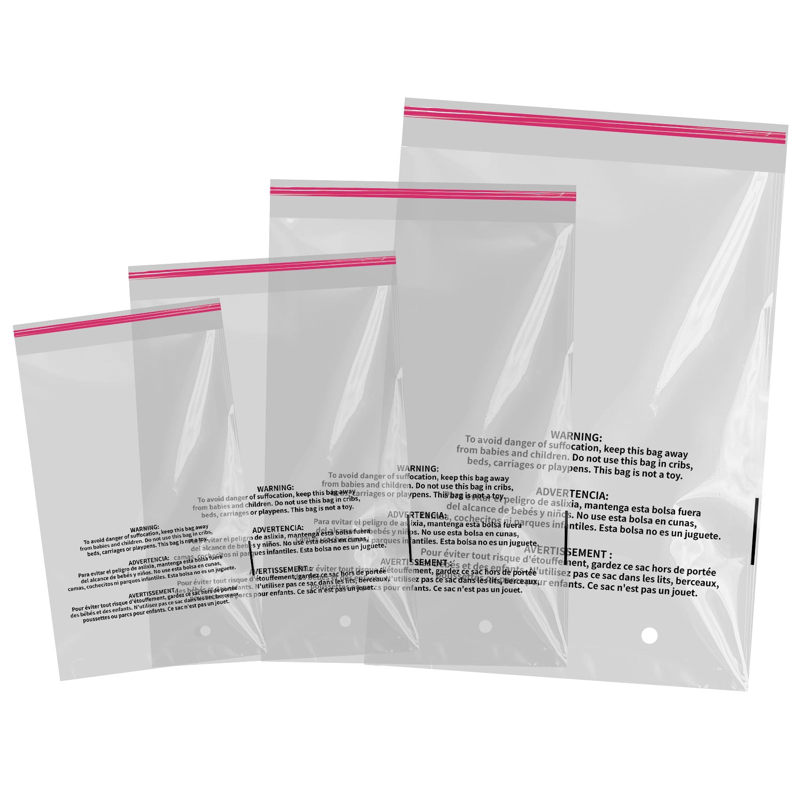 NefLaca 200Pack 11x14inch Poly Bags with Suffocation Warning Permanent ...