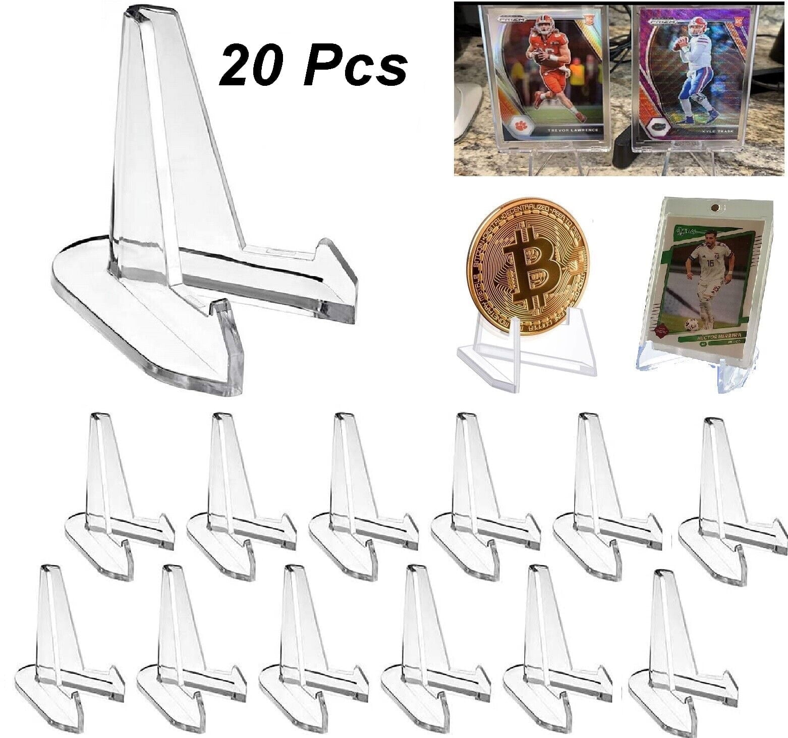 NefLaca 20Pcs Trading Card Stands Most Durable Display Coins Cards ...