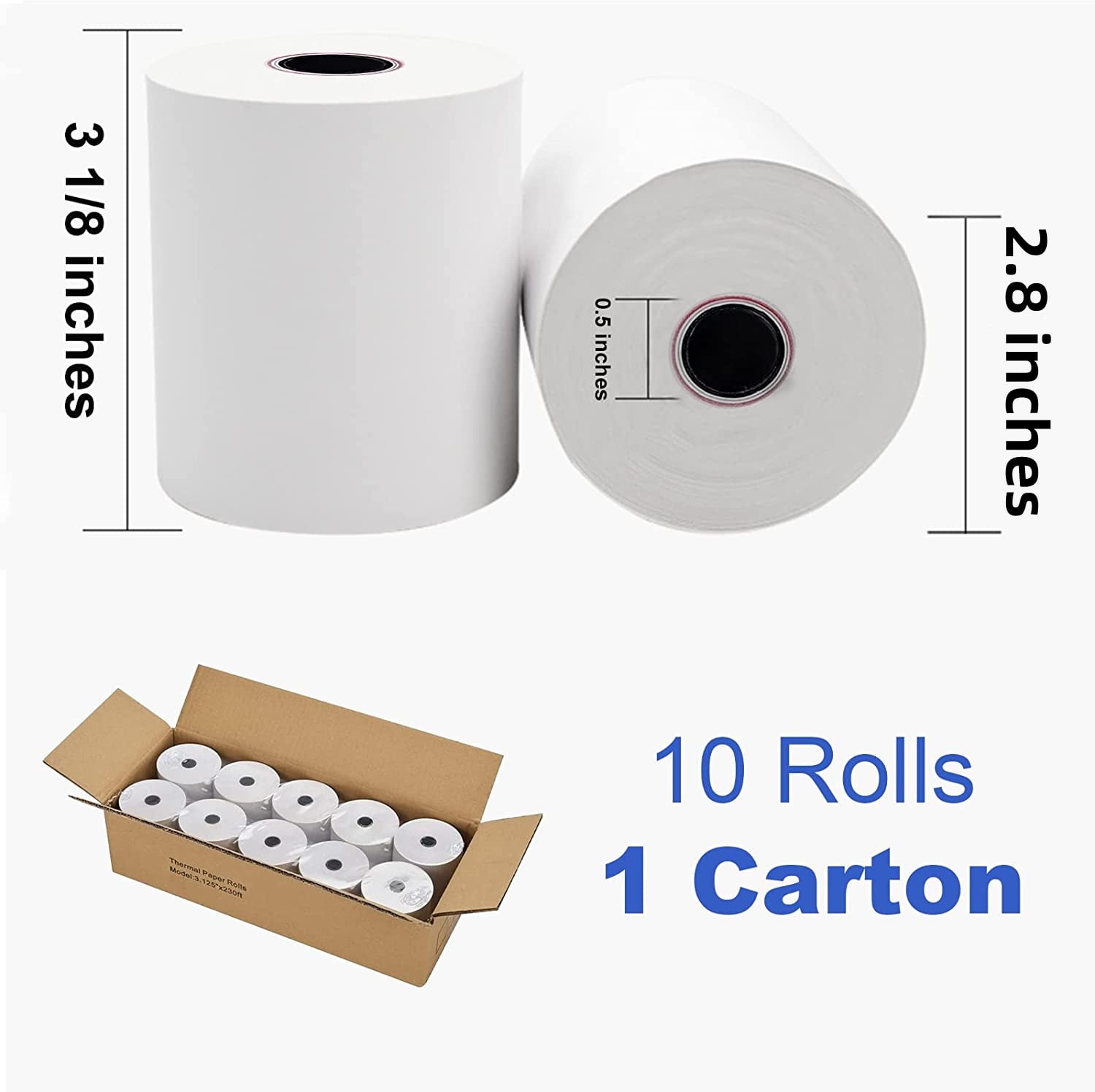 NefLaca 30 Rolls Thermal Receipt Paper Rolls 3 1/8" x 230' - Walmart.com