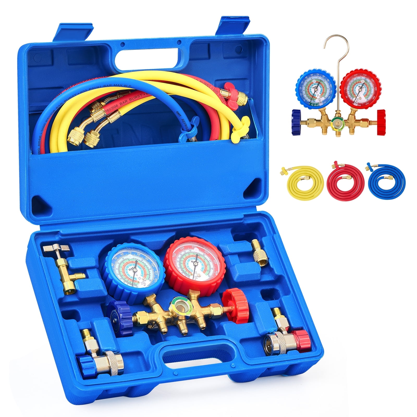 NefLaca AC Gauge Set - 3 Way AC Manifold Gauge Set for R134A R22 R12 ...