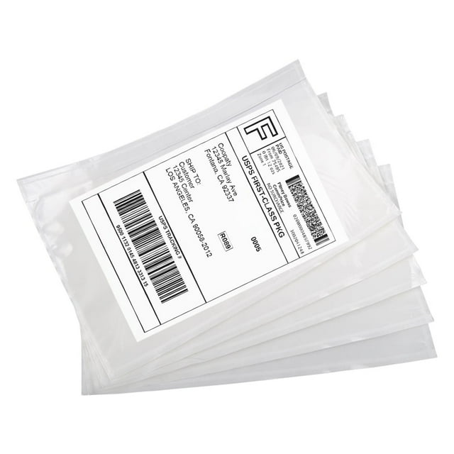 NefLaca 7.5" x 5.5" Clear Self-Adhesive Packing List Envelopes ...