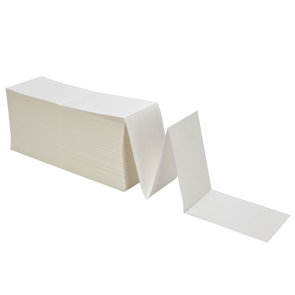 NefLaca Fanfold 4" x 6" Direct Thermal Labels White Perforated Shipping ...