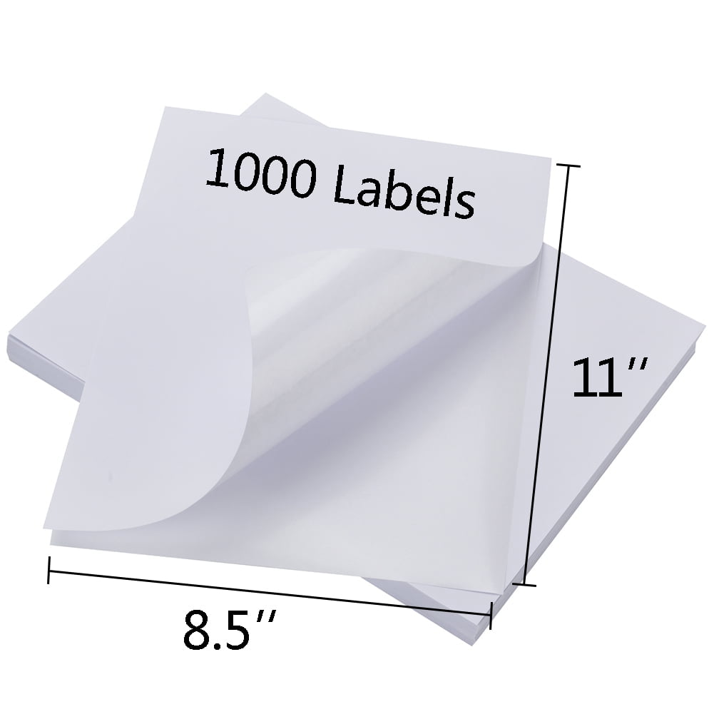 NefLaca Full Sheet Labels 8.5" x 11" Blank White Permanent Adhesive ...