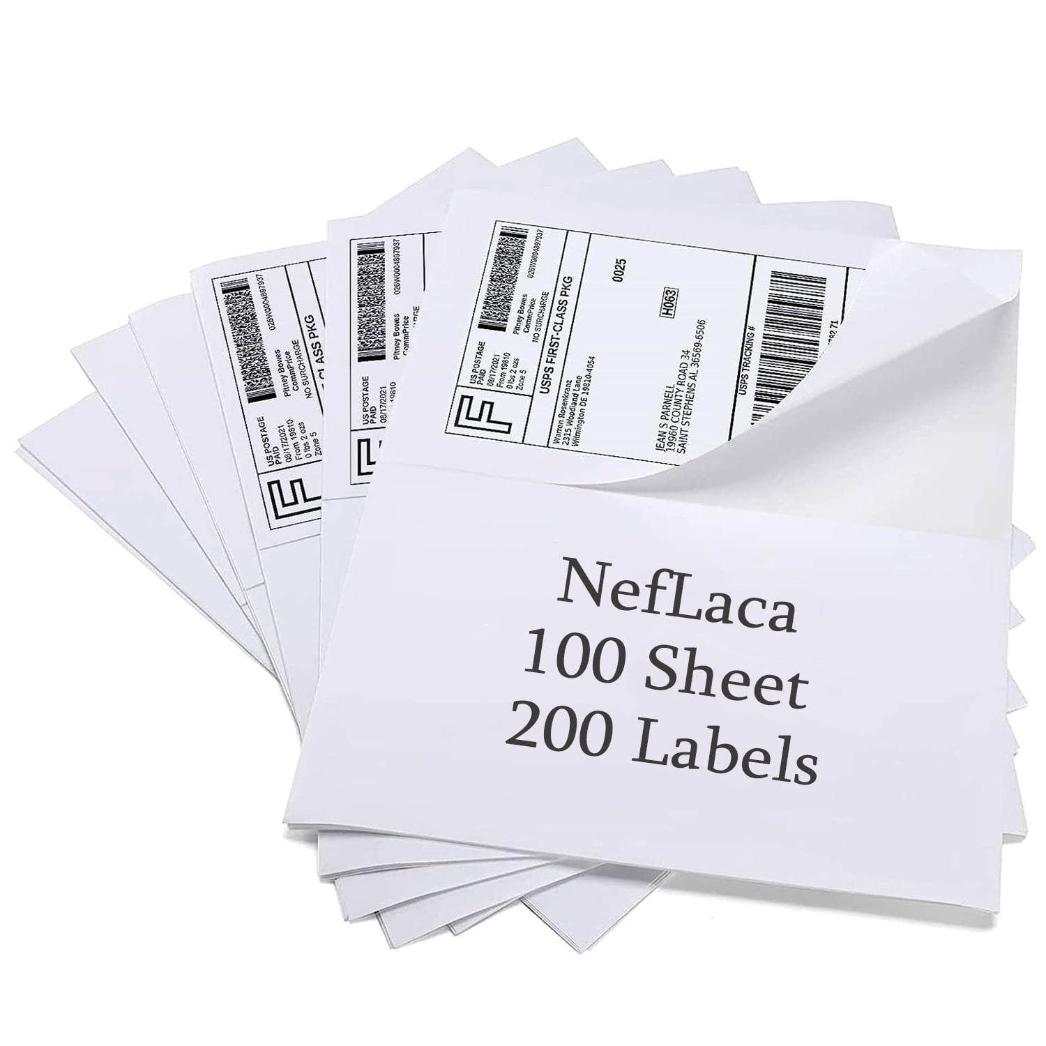 NefLaca Half Sheet Shipping Labels 8.5" x 5.5" White Self Adhesive ...