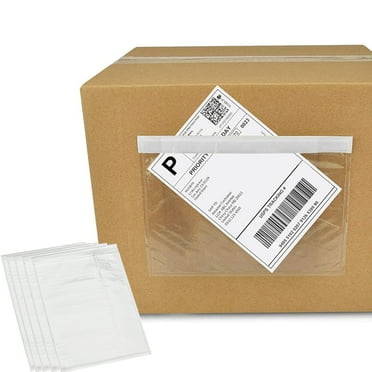NefLaca 4.5" x 5.5" Clear Adhesive Top Loading Packing List Envelopes ...
