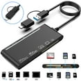 NefLaca USB 3.0 Memory Card Reader, 7 in 1 Adapter Hub, for SD, CF, TF ...