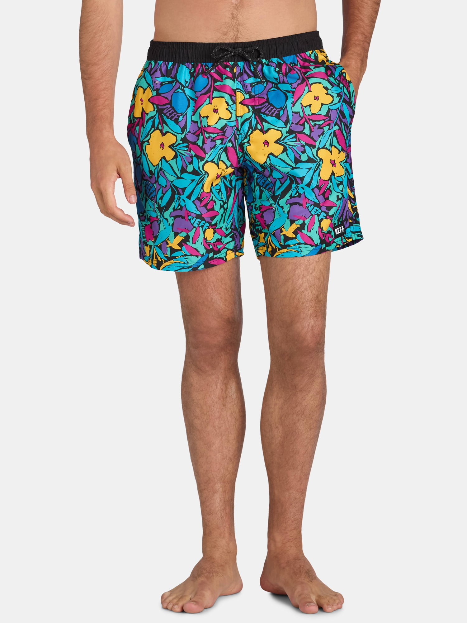 Neff Men's and Men's Big & Tall Graphic Swim Shorts, In The Weeds ...