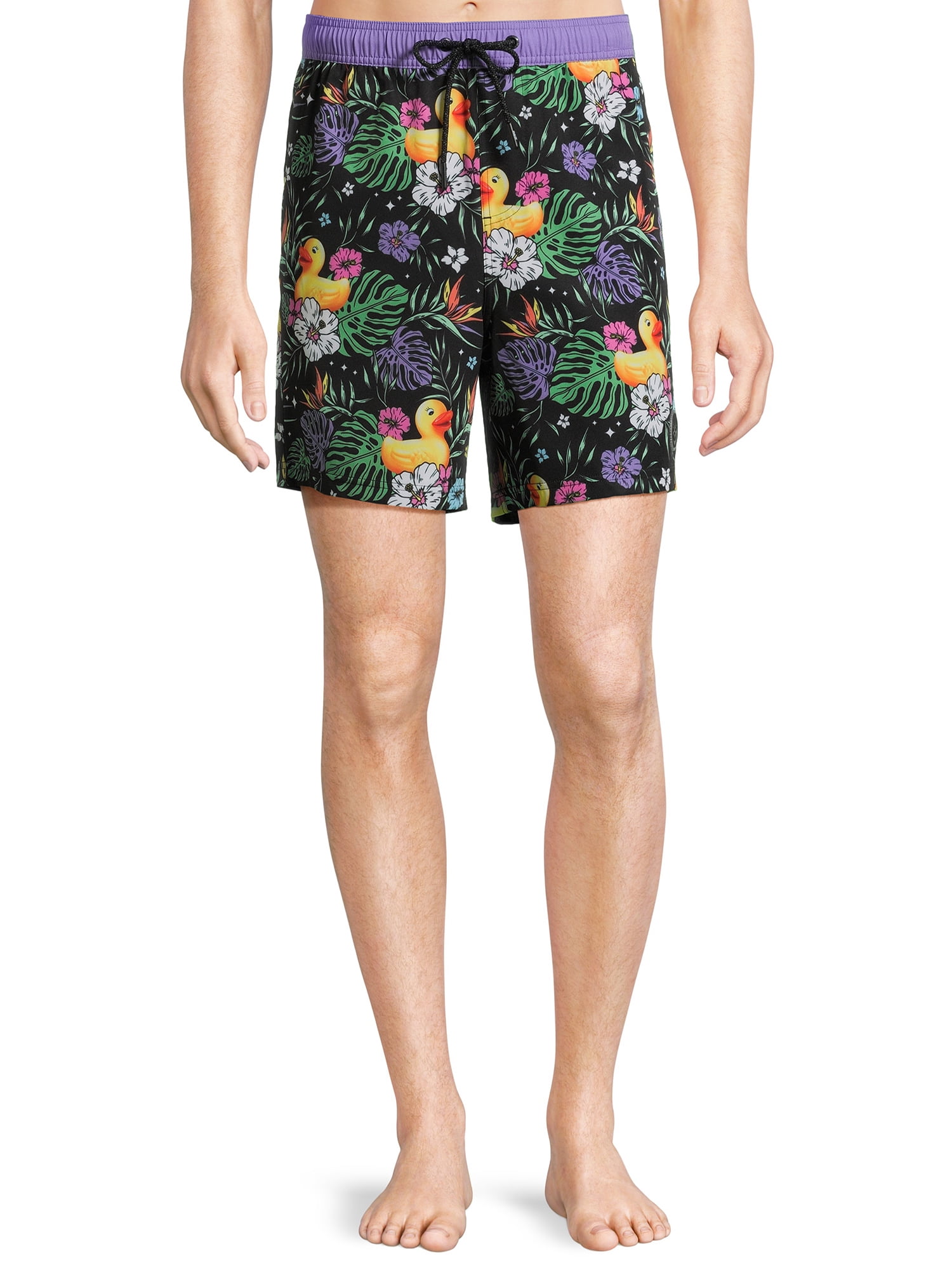 Neff Men's Novelty Print Swim Trunks with Stretch, 7" Inseam, Sizes S ...