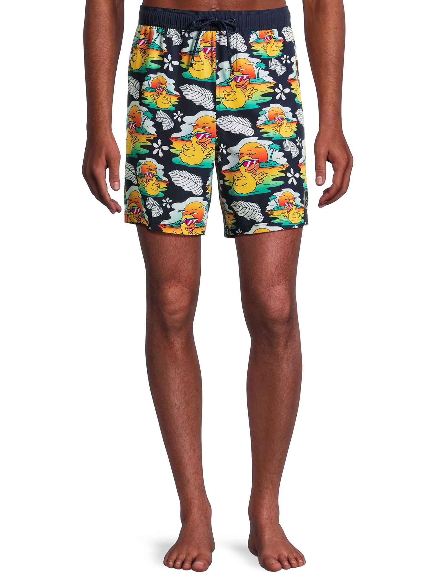 Neff Men's Novelty Print Swim Trunks with Stretch, 7" Inseam, Sizes S ...
