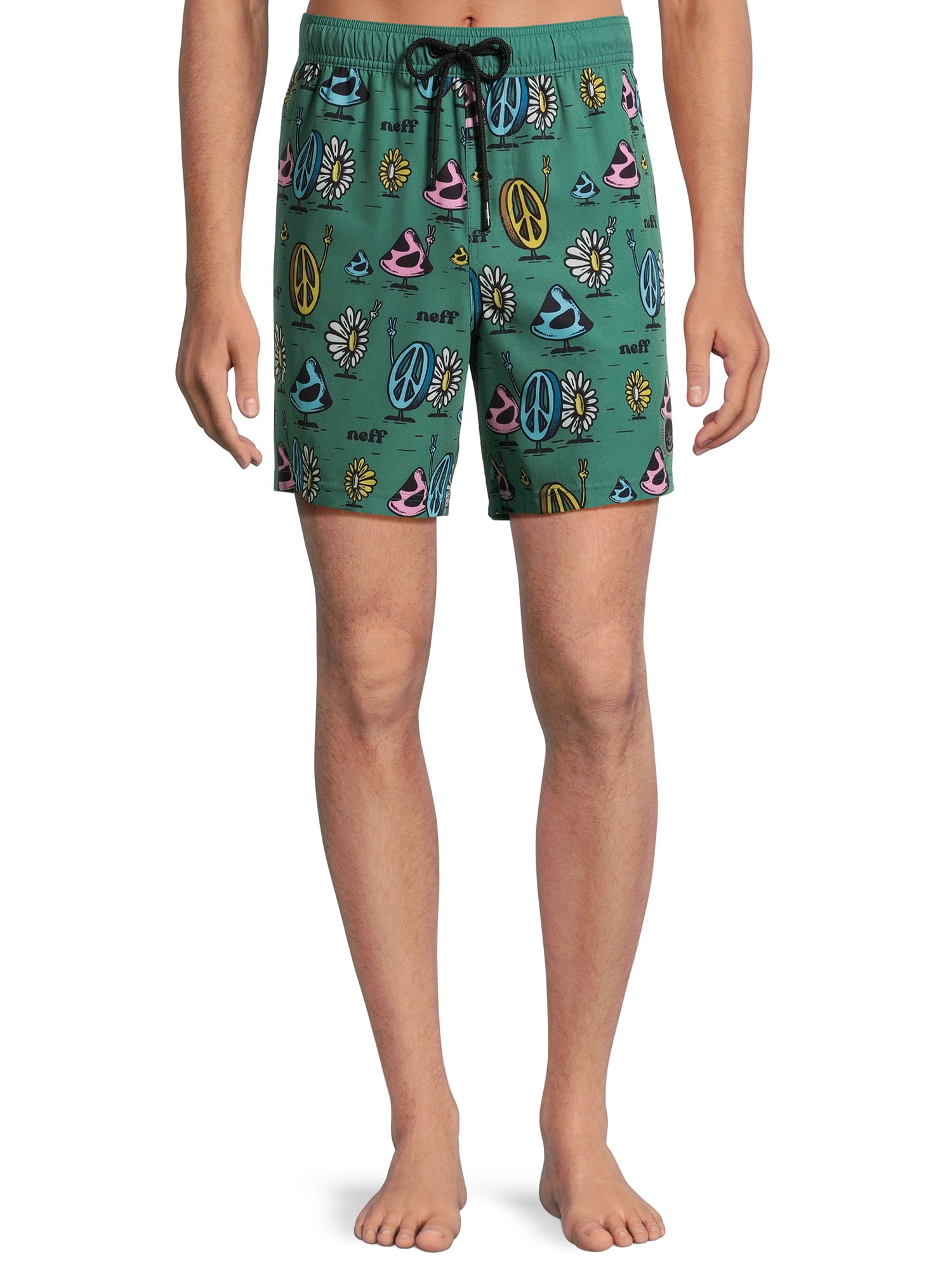 Neff Men's Novelty Print Swim Trunks with Stretch, 7" Inseam, Sizes S ...