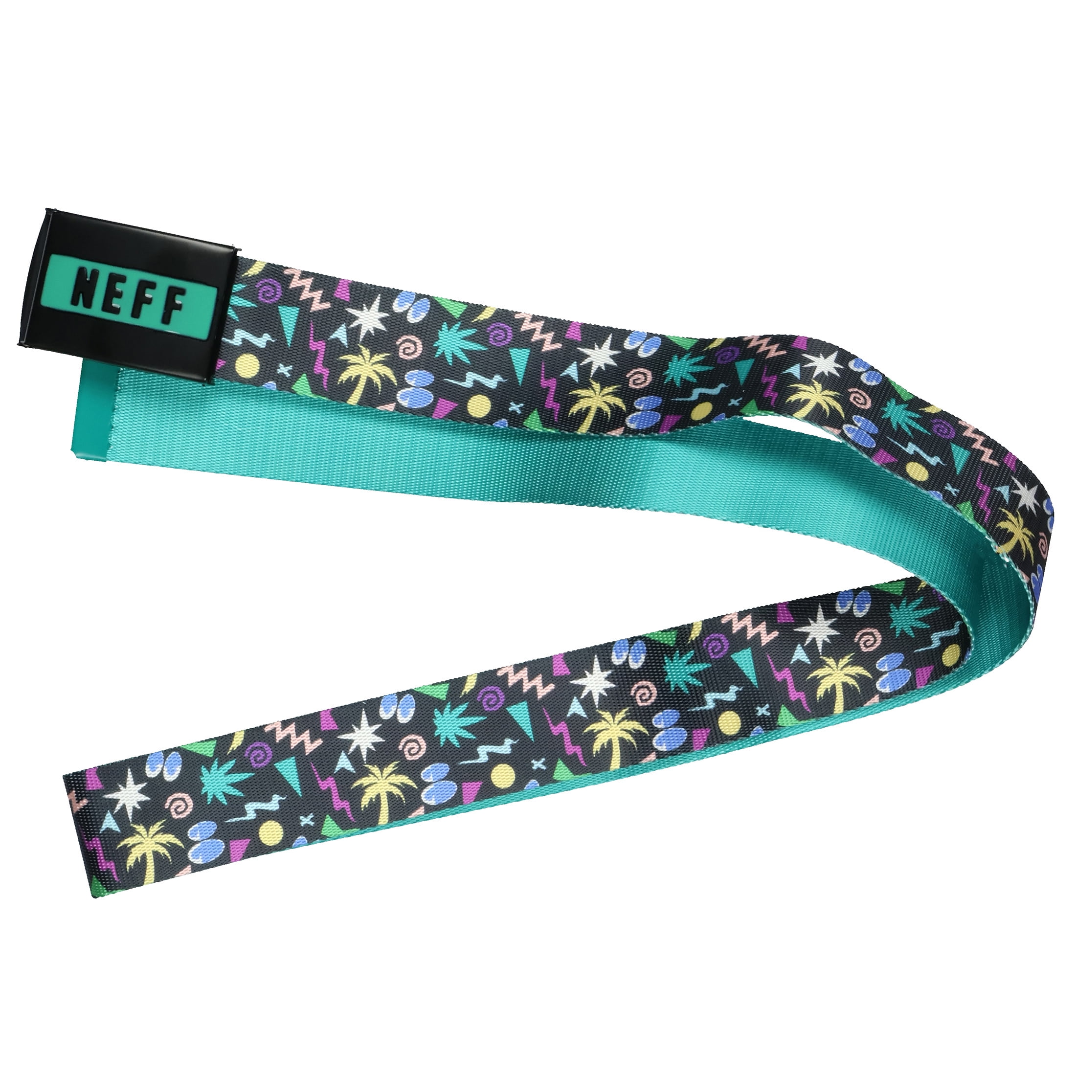 Neff Reversible Canvas Web Belt Palm Tree 90s Theme Slide Buckle for ...