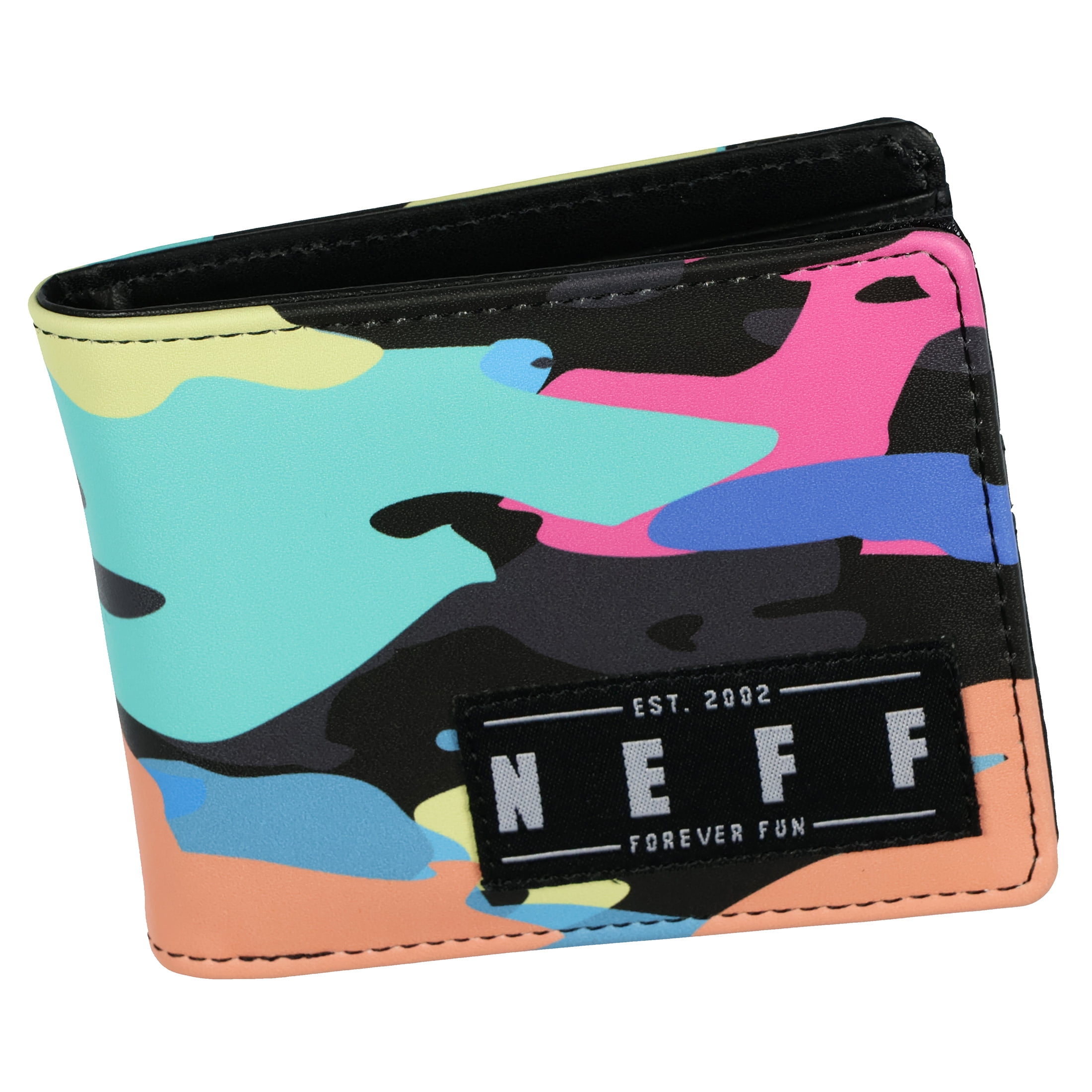 Neff Slim Colorful Camo Bifold Wallet for Men With Bill And 6 Card ...