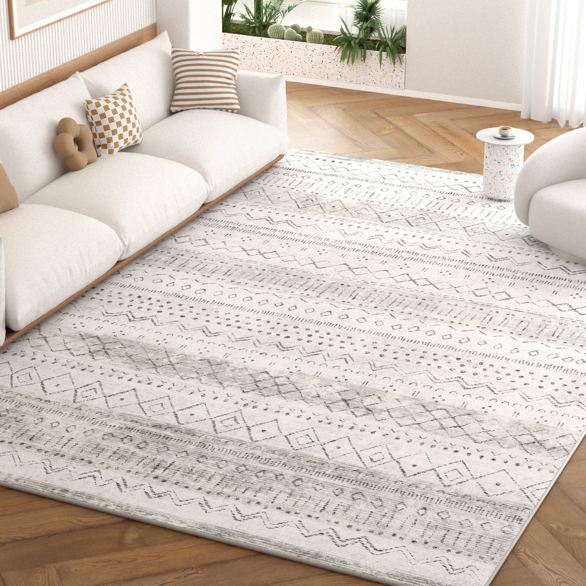 Nefoso 8ft x 10ft Area Rugs, Washable Area Rugs for Living Room Bedroom ...