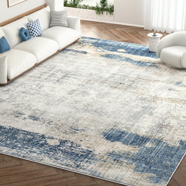BERTHMEER 8'x10' Non-slip Abstract Area Rug, Washable, for Living Room ...