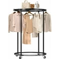 Nefoso Clothing Garment Rack,Round Clothes Rack with 4 Universal Wheels ...
