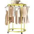 Nefoso Clothing Garment Rack,Round Clothes Rack with 4 Universal Wheels ...
