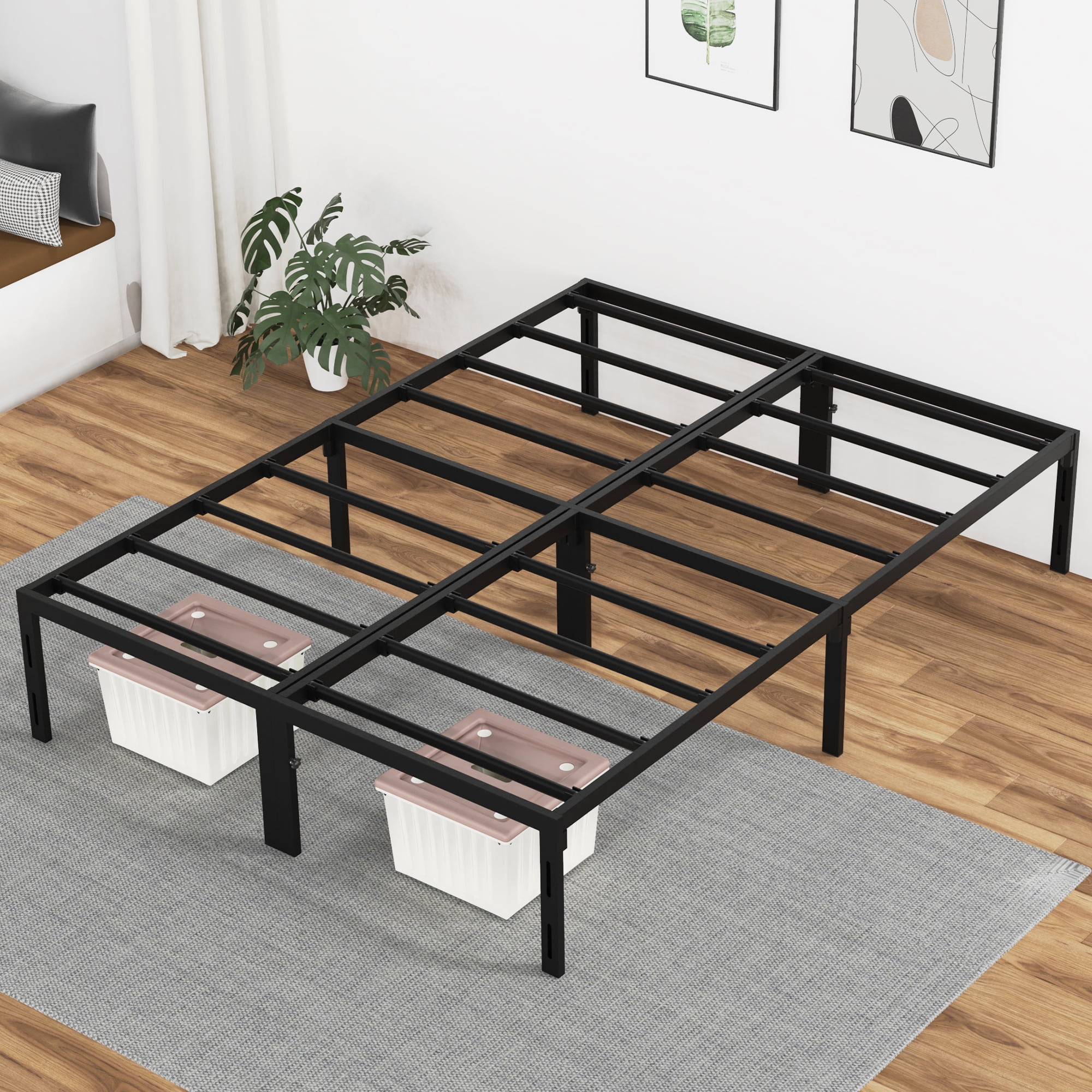 Nefoso Full Bed Frames, 14 inch Tall Heavy Duty Metal Platform Bed ...
