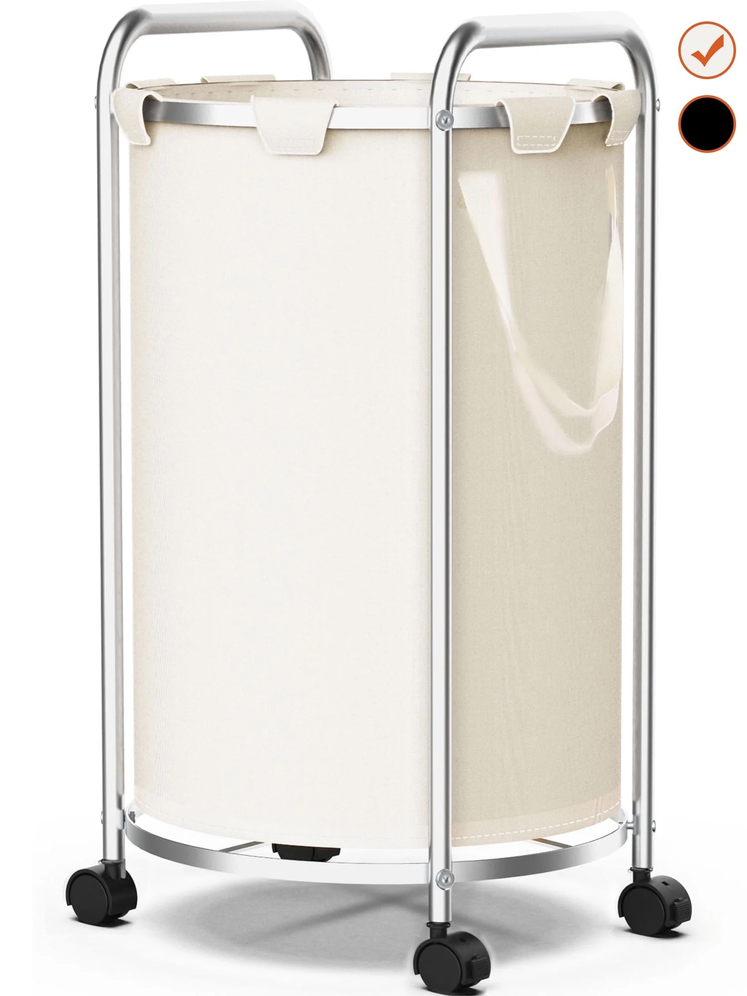 Nefoso Laundry Hamper with 4 Wheels, 90L Rolling Laundry Basket, 600D ...