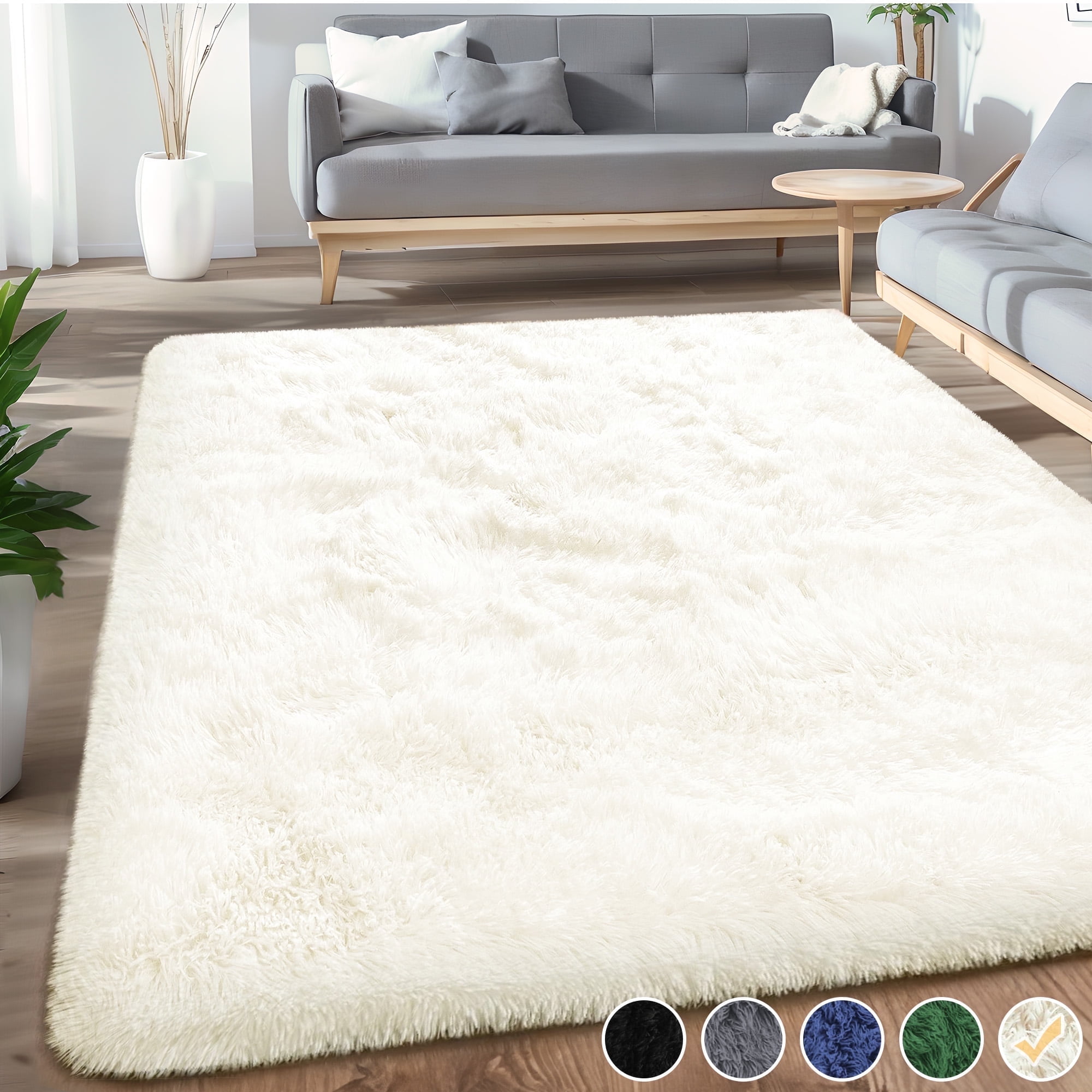 Nefoso Shag Area Rug, 5ft x 7ft Soft Fluffy Area Rugs for Living Room ...