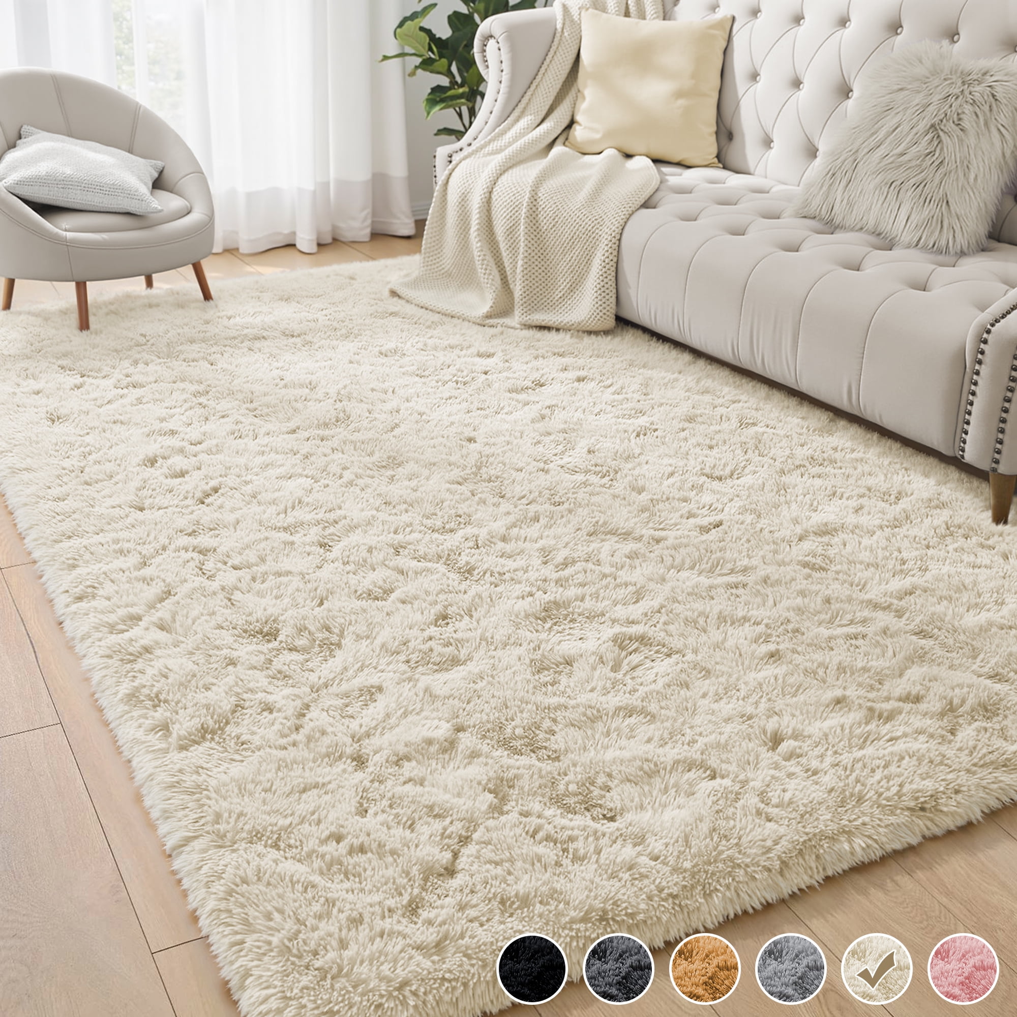 Walmart Black Friday Deals 2025 - Nefoso Shag Area Rug, Soft Fluffy Rug ...