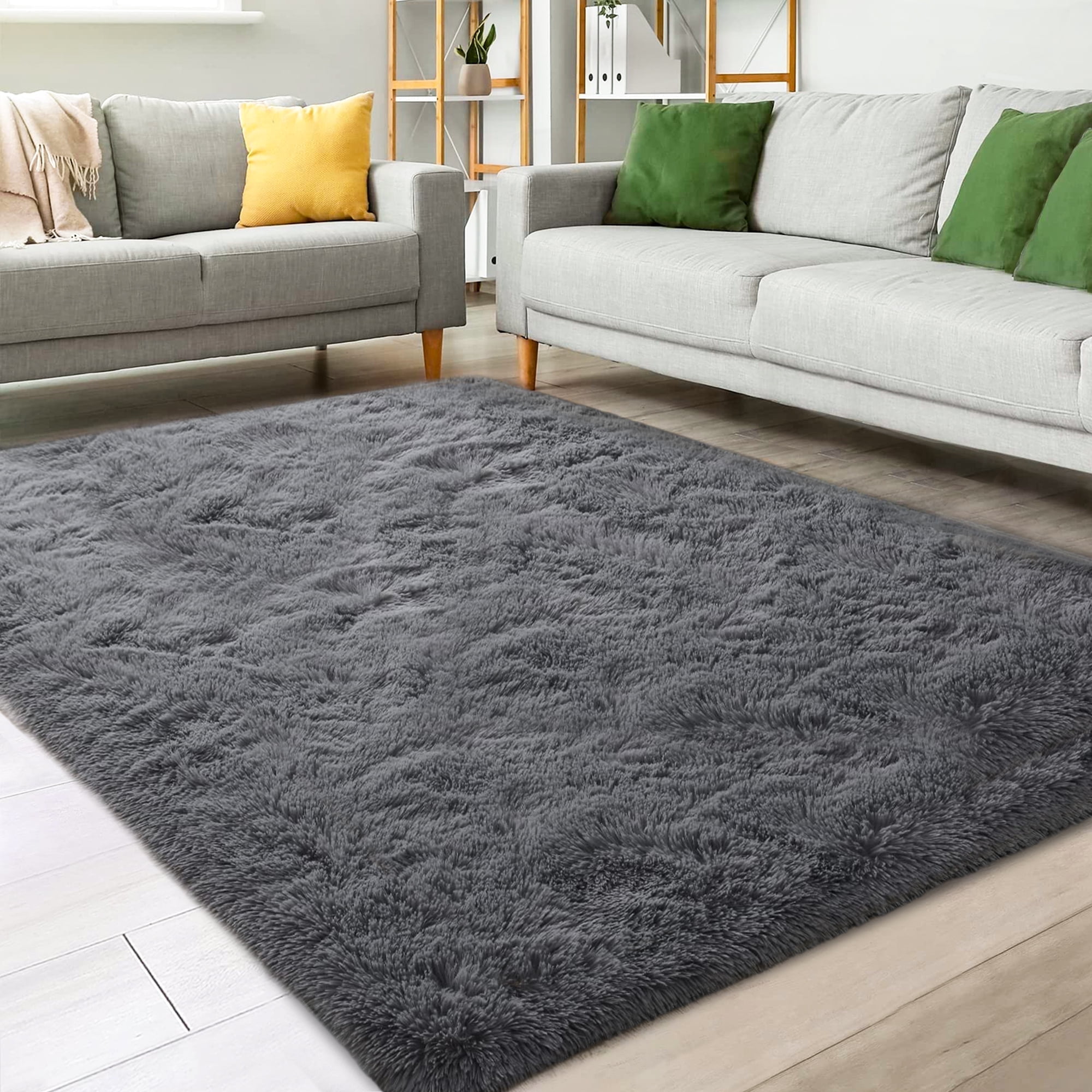 Nefoso Shag Area Rug, 8ft x 10ft Soft Fluffy Area Rugs for Living Room ...