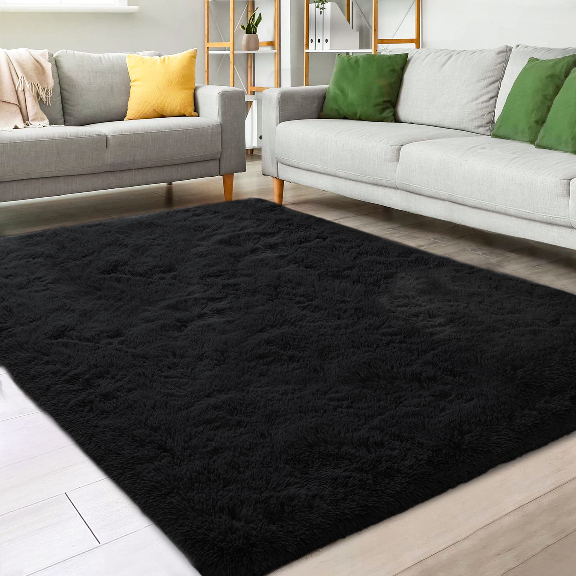 Nefoso Shag Light Gray Area Rug, 8' x 10' Soft Fluffy Area Rugs for ...