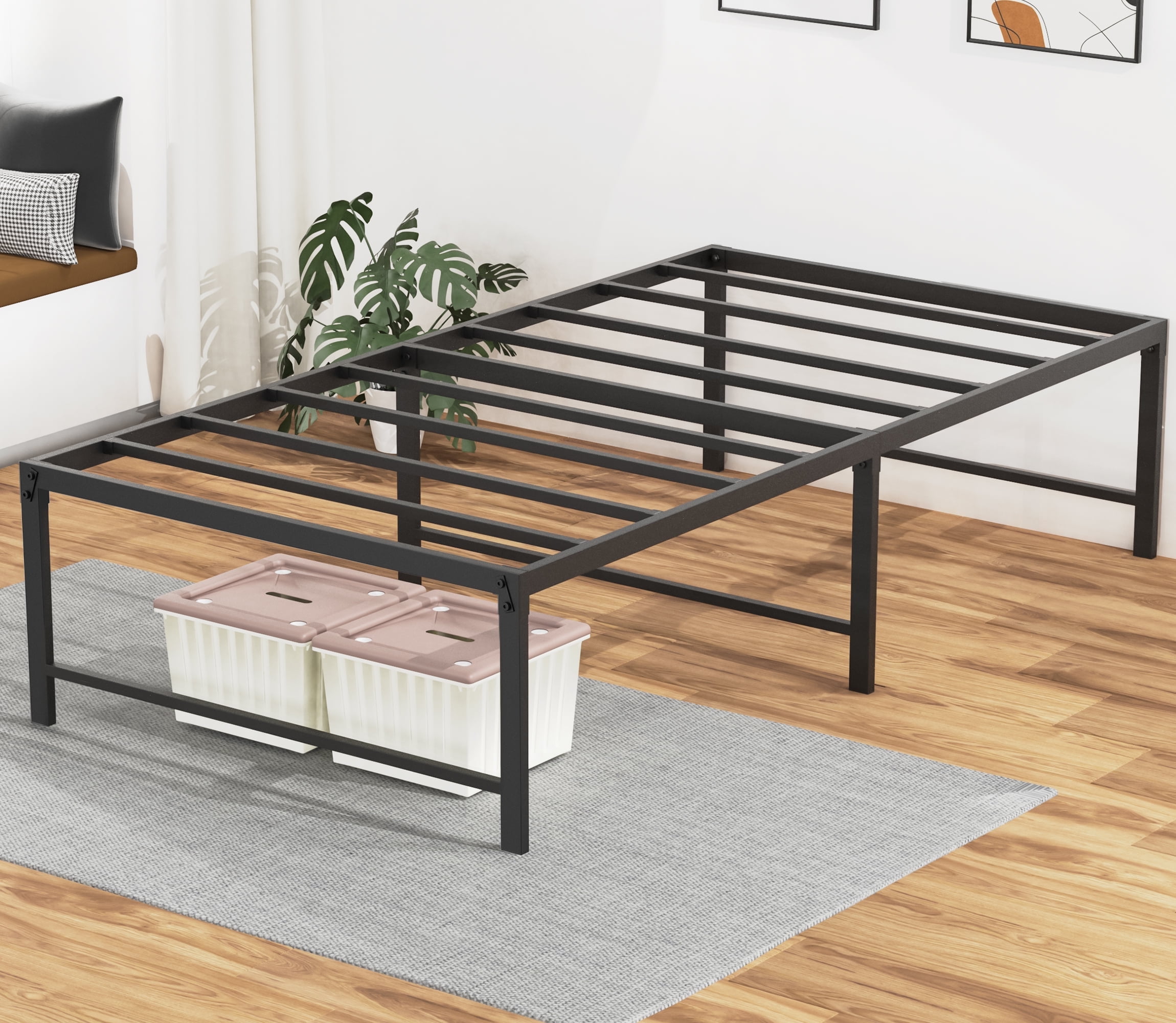 Nefoso Twin Bed Frame, 18 inch Tall Heavy Duty Metal Platform Bed Frame ...