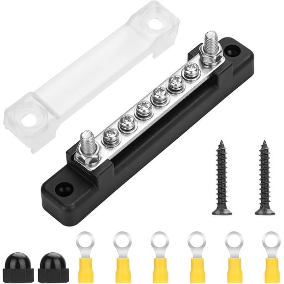 Negative Bus Bar 12V, Marine Gound Battery BusBar Power Distribution ...