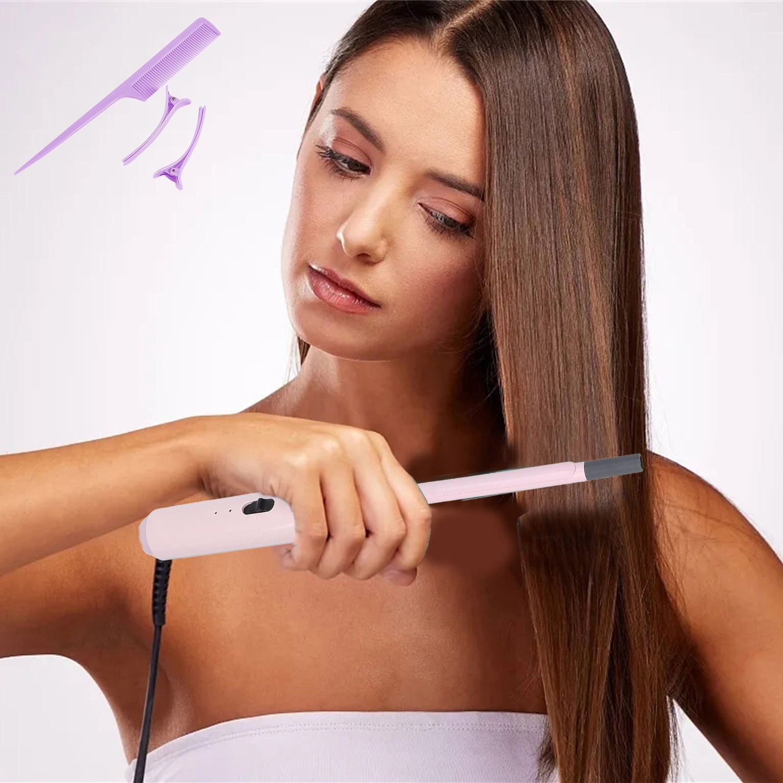 Negative Hair Straightener, Hair Curler Wand, Fast Heating, 1.5-inch ...