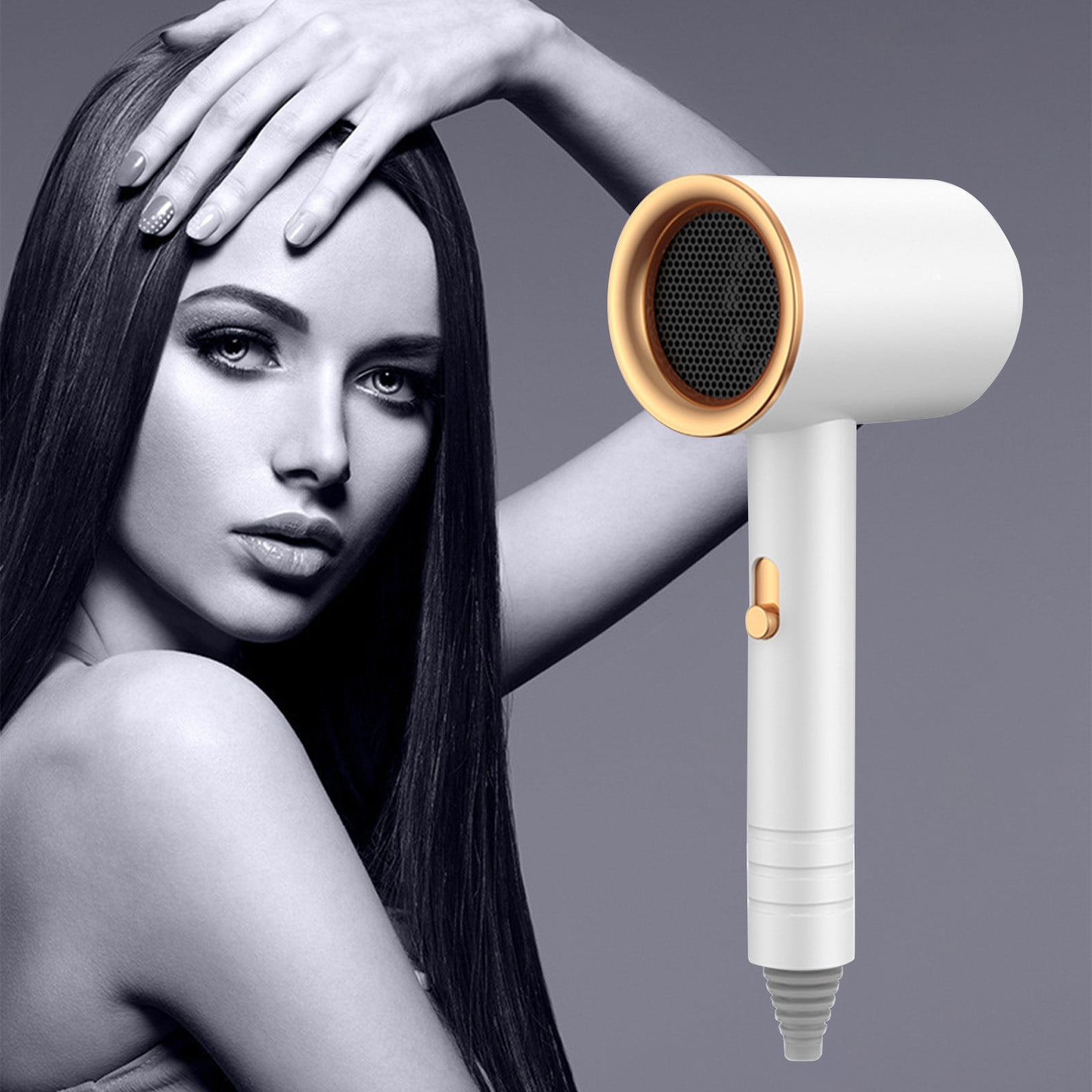 Negative Ion Hair Dryer with Diffuser Lightweight Compact Travel Size for All Hair Types Reduces ...
