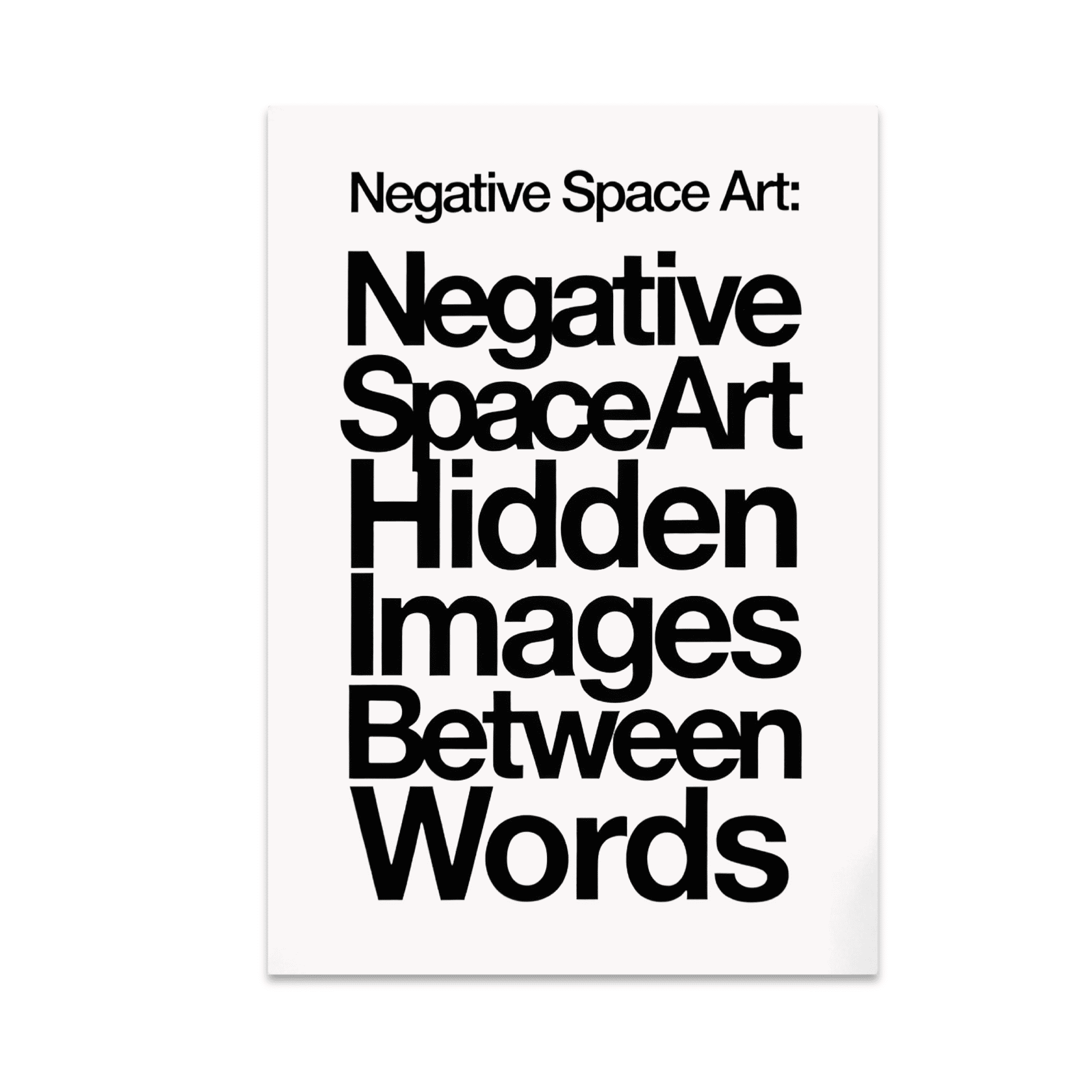 Negative Space Art: Hidden Images Between Words - Minimalist Decor ...