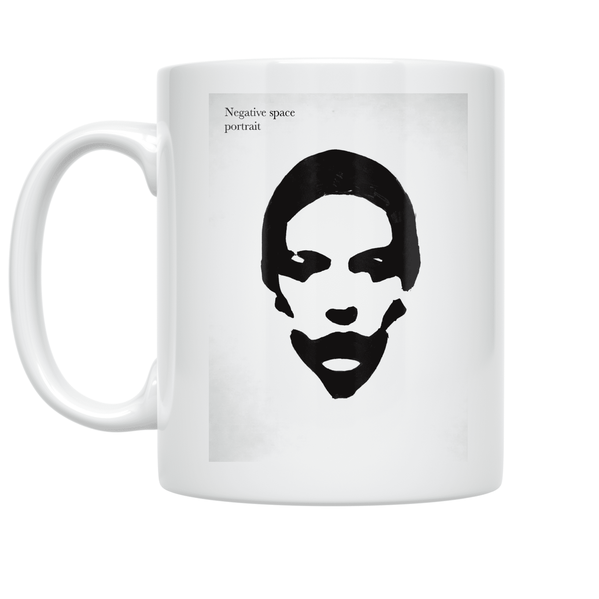 Negative Space Portrait Design - Modern Art Lover - 11 oz Ceramic ...