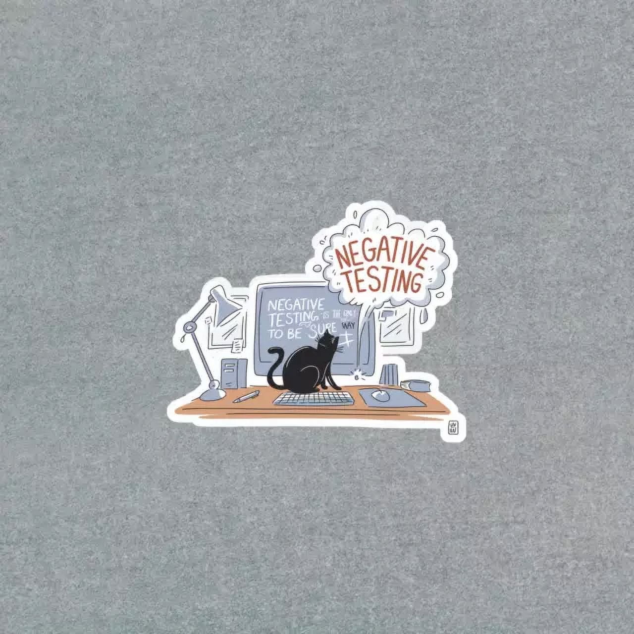 Negative Testing Laptop Sticker - Software Developer Cat Decalphone ...